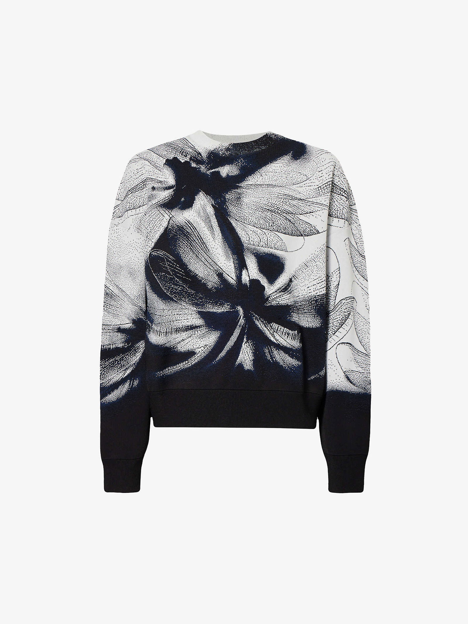 ALEXANDER MCQUEEN Dragonfly-Pattern Relaxed-Fit Stretch-Knit Jumper ...