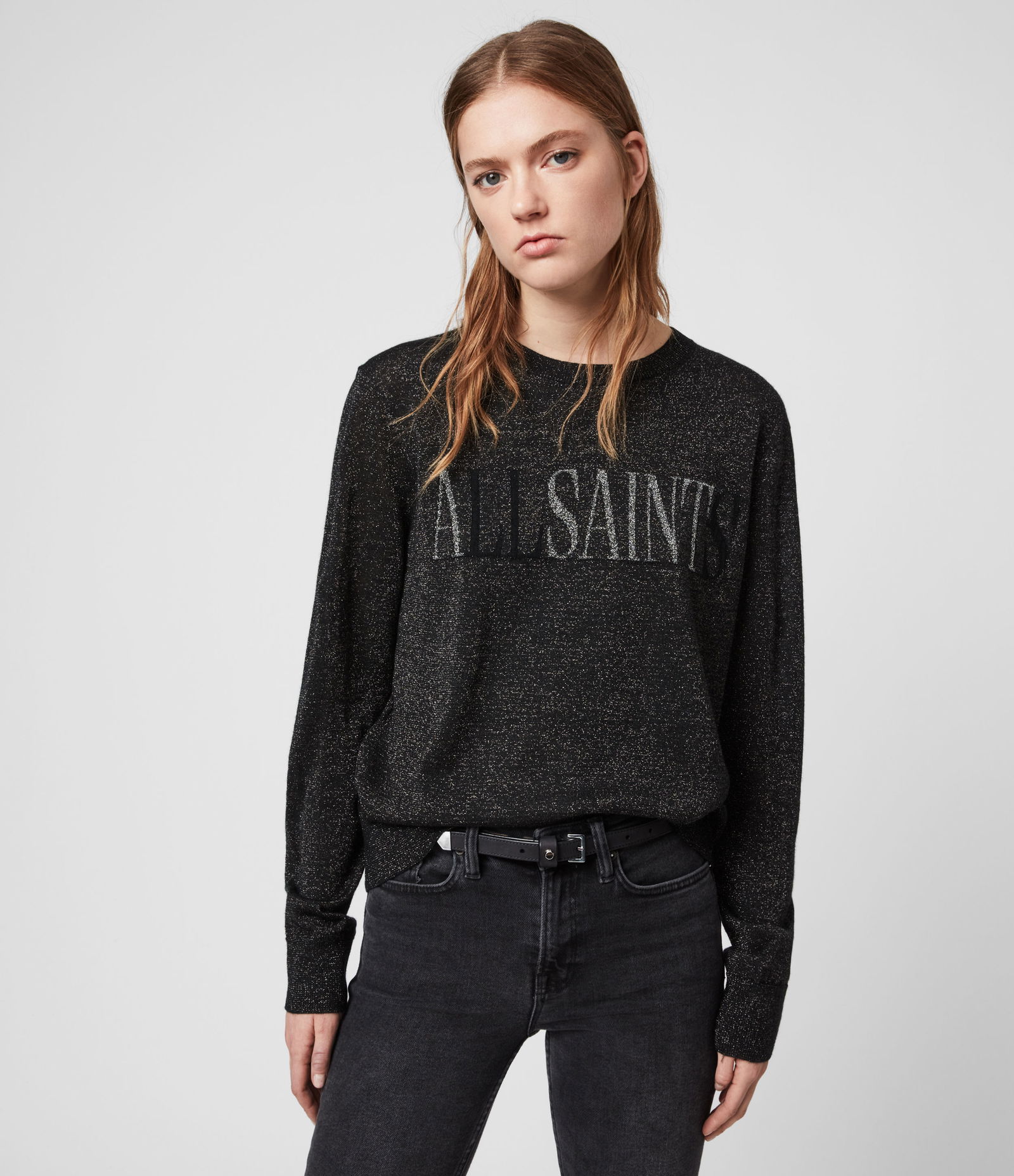ALLSAINTS A Saints Jumper in Black | endource