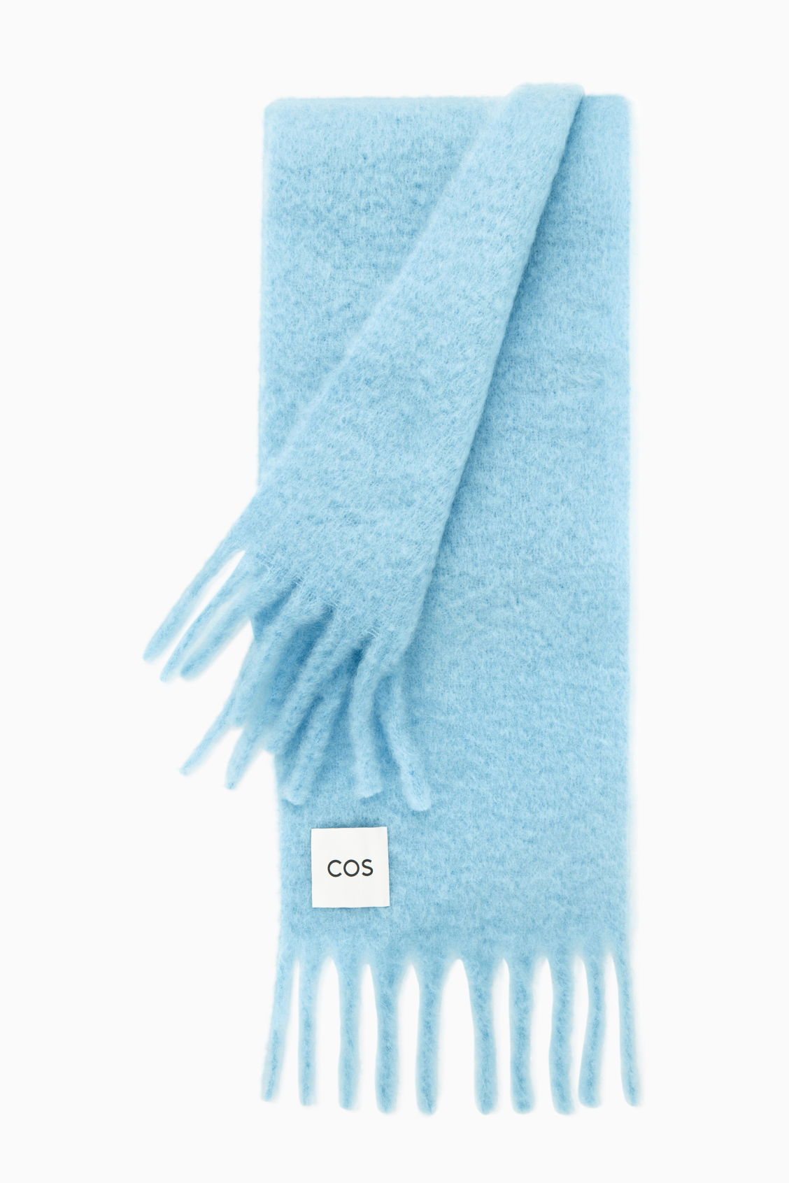 COS Oversized Mohair-Blend Scarf in TURQUOISE | endource