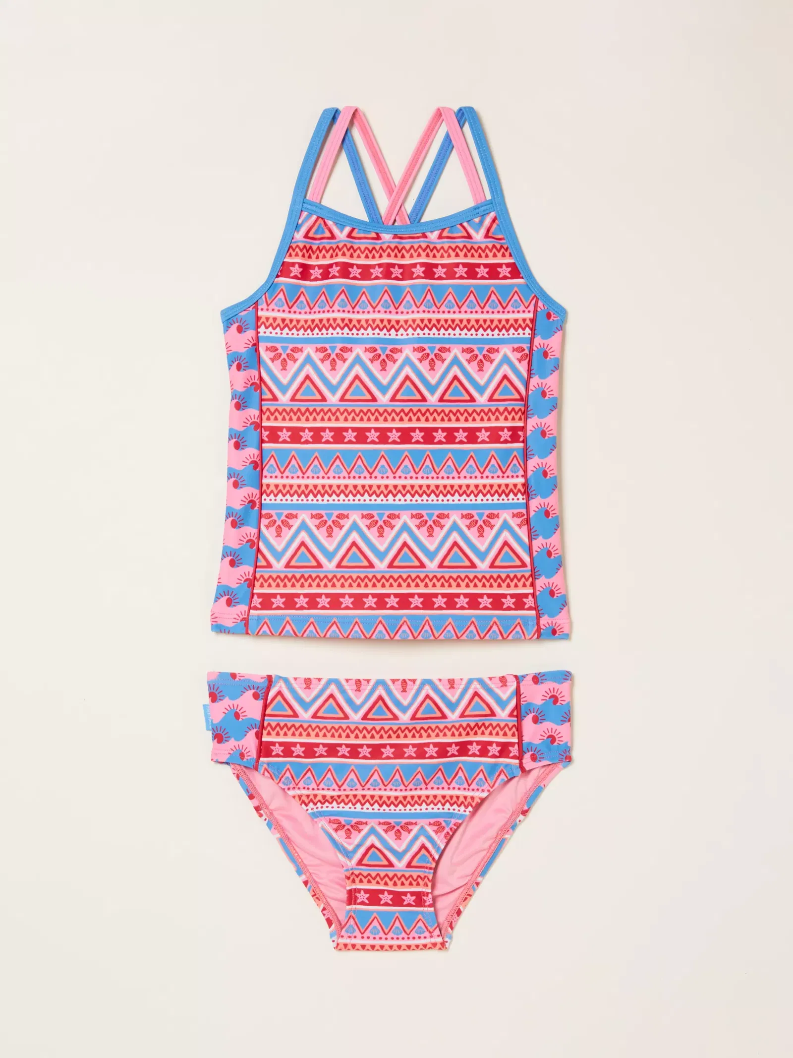 FATFACE Aztec Tankini in Red/Multi | endource