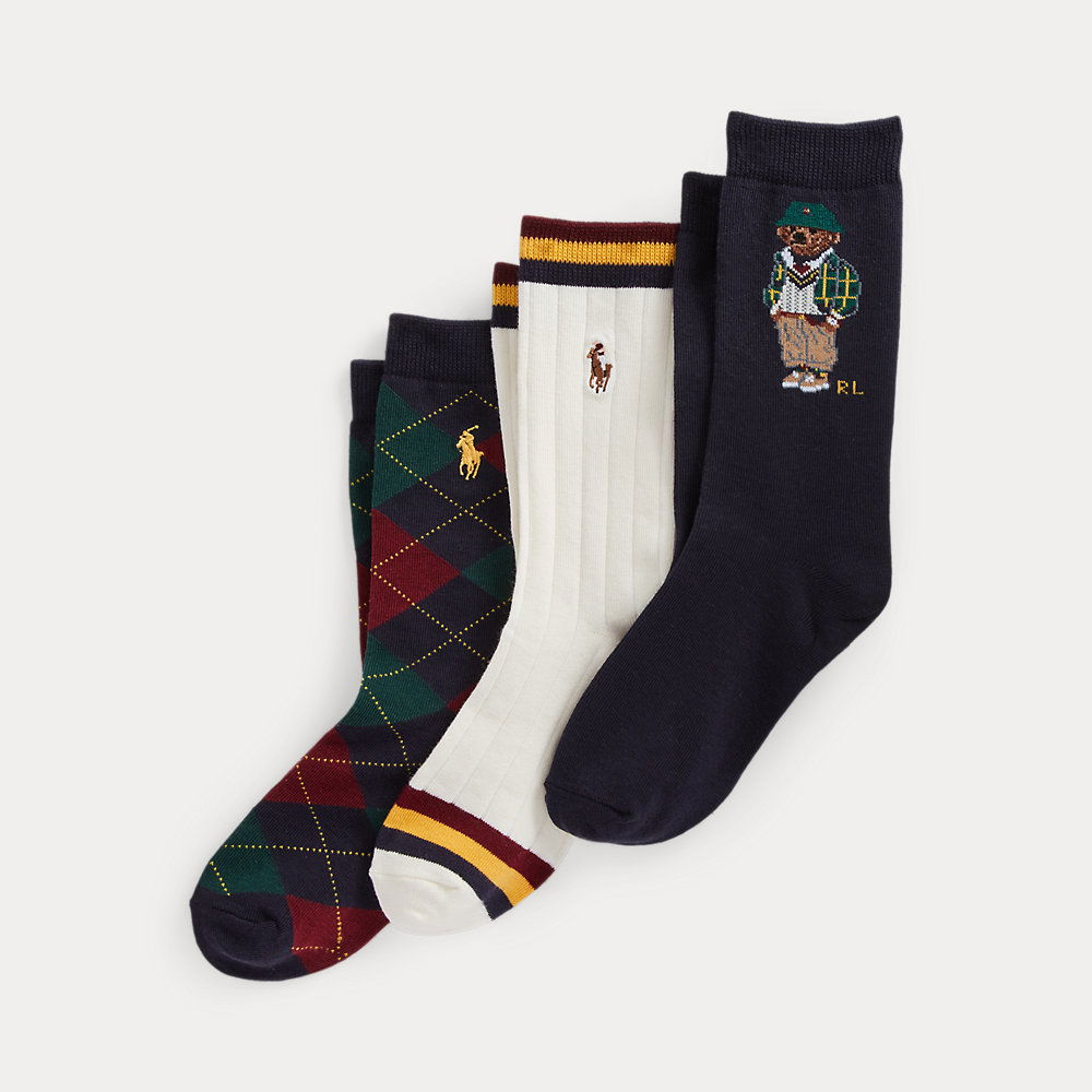 RALPH LAUREN Polo Bear Crew Sock 3-Pack | Endource