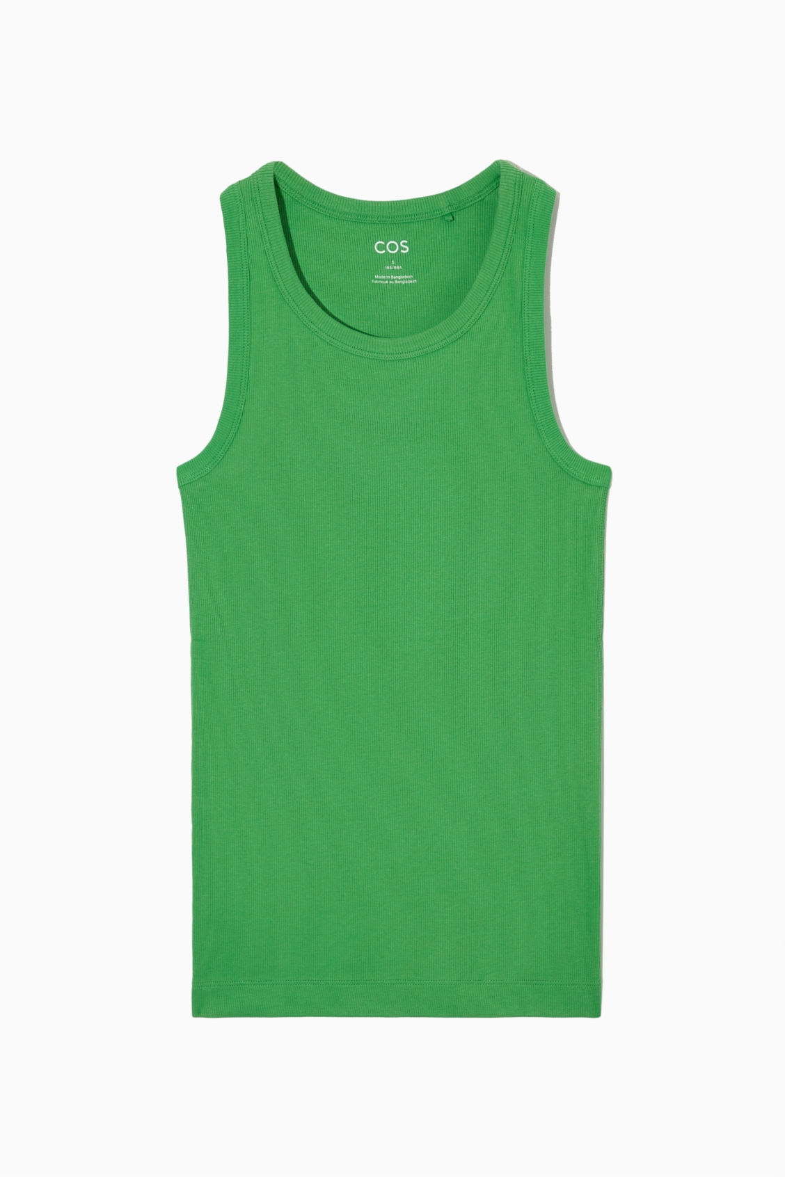 COS Ribbed Tank Top in GREEN | Endource
