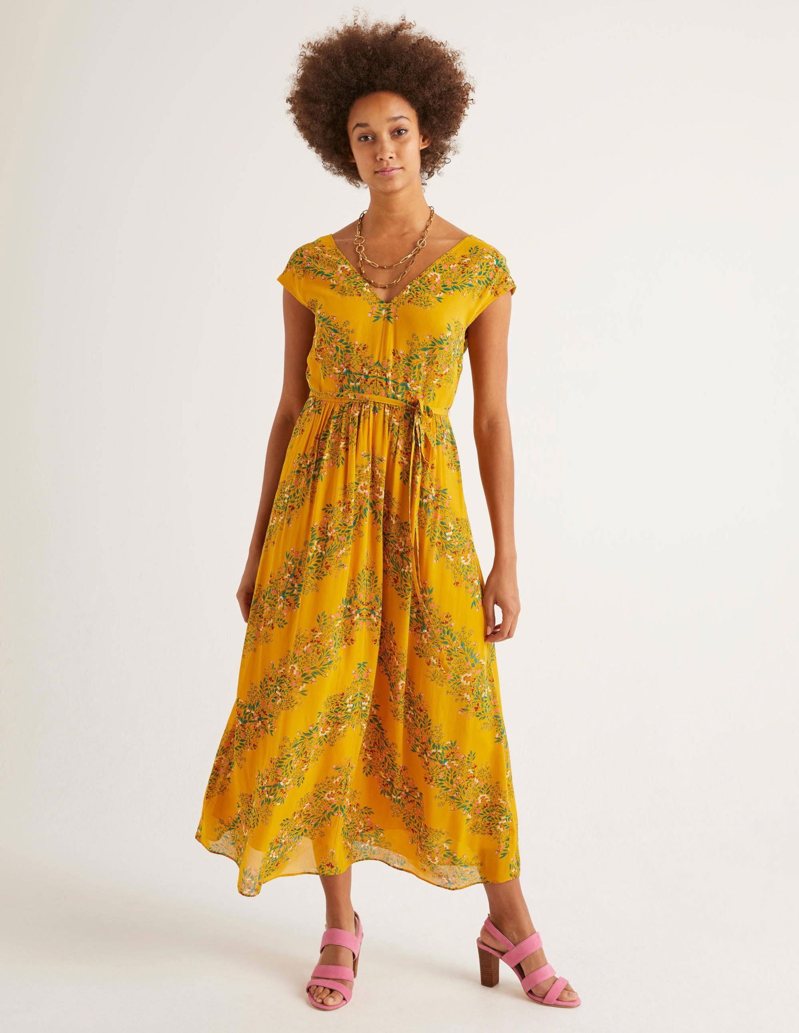 BODEN Fiona Midi Dress in Tuscan Sun, Garden Party | endource