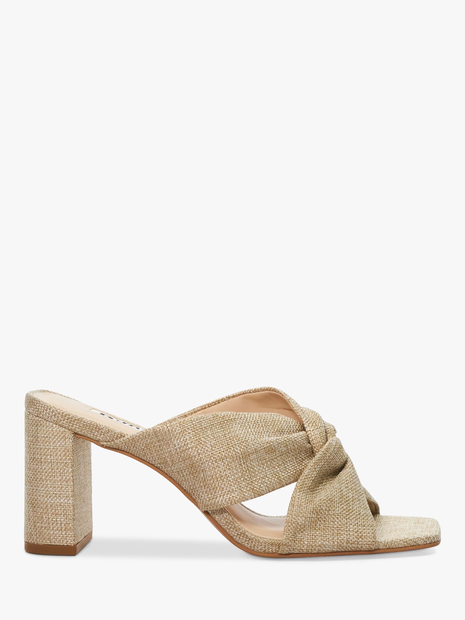 DUNE Maizing Fabric Block Heel Mules in Natural | Endource