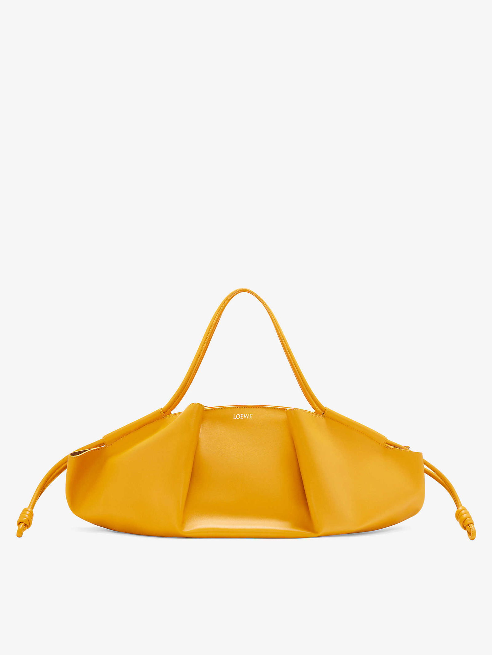 LOEWE Paseo XL Pleated Leather Shoulder Bag in SUNFLOWER | endource