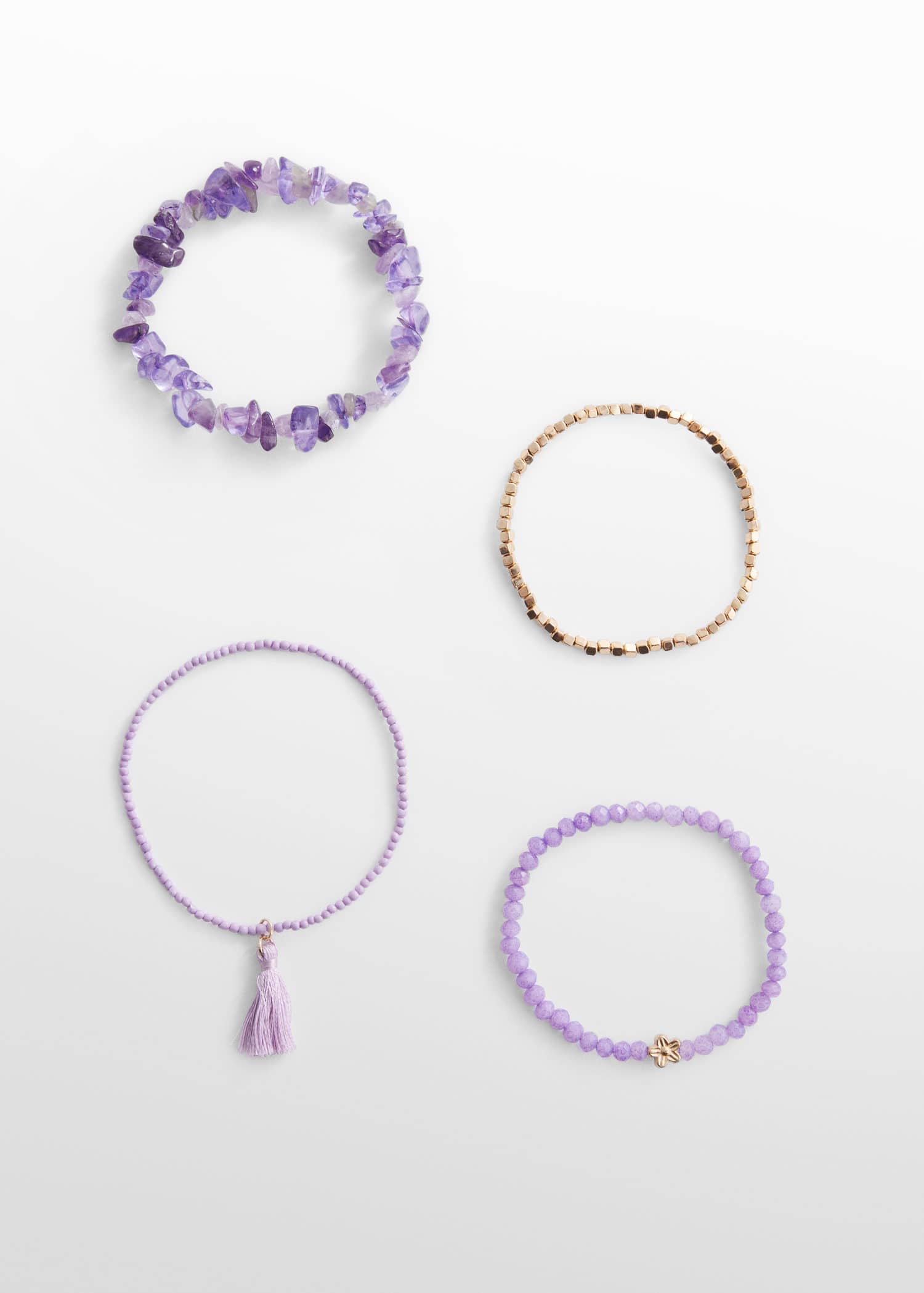 MANGO Pack Of 4 Bracelets in Lilac | Endource