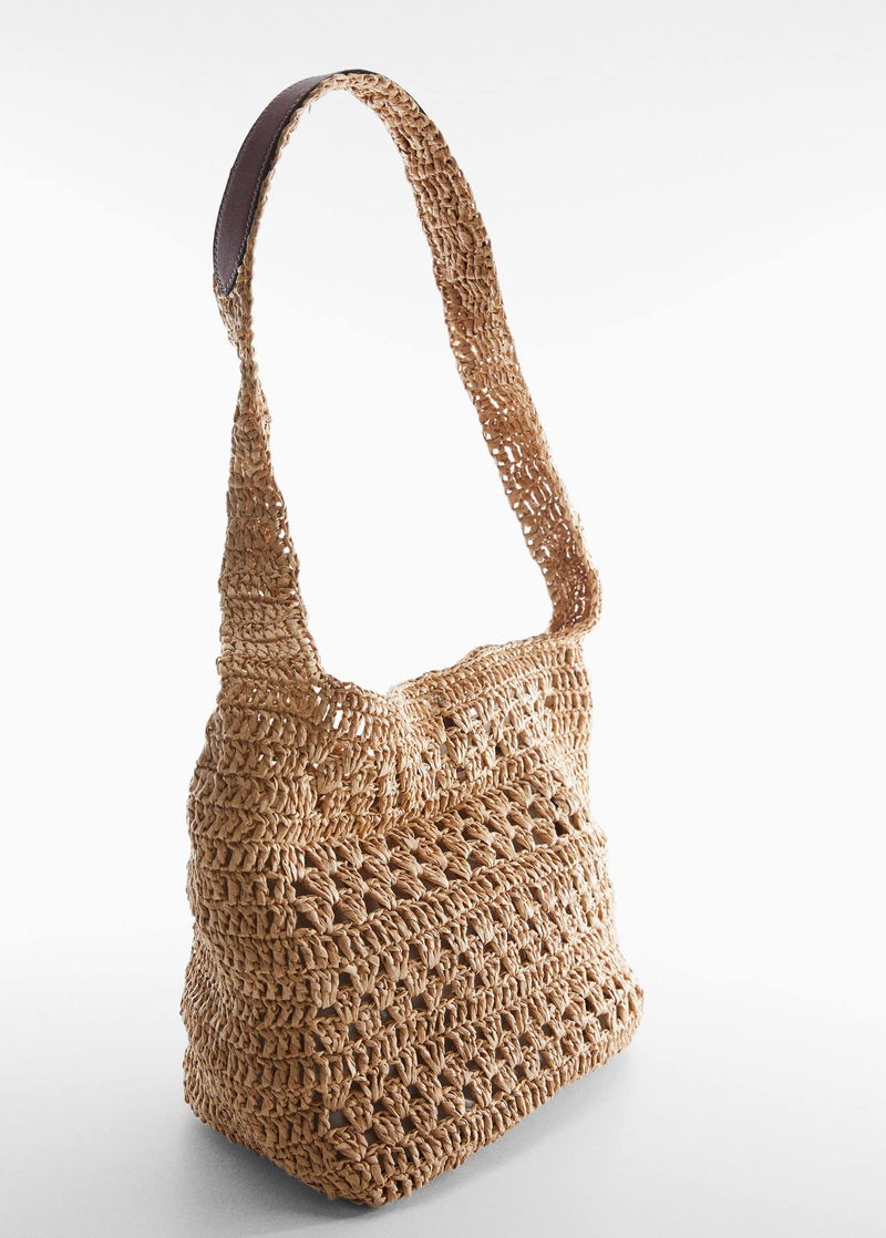 MANGO Natural Fiber Sack Bag in Medium Brown | endource