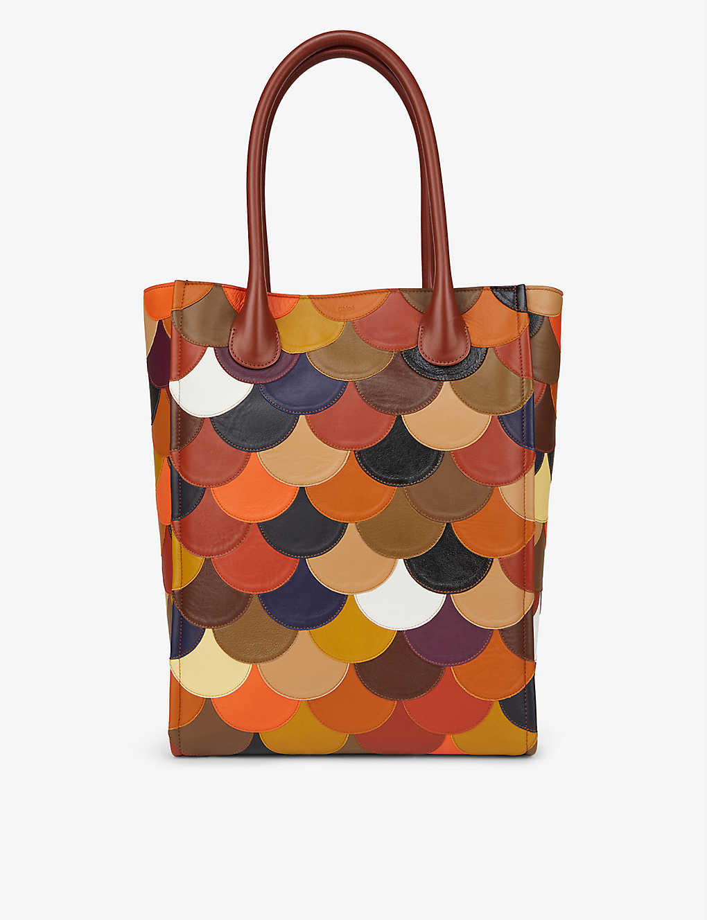 CHLOÉ Joyce Patchwork Leather Tote Bag in SEPIABROWN | endource