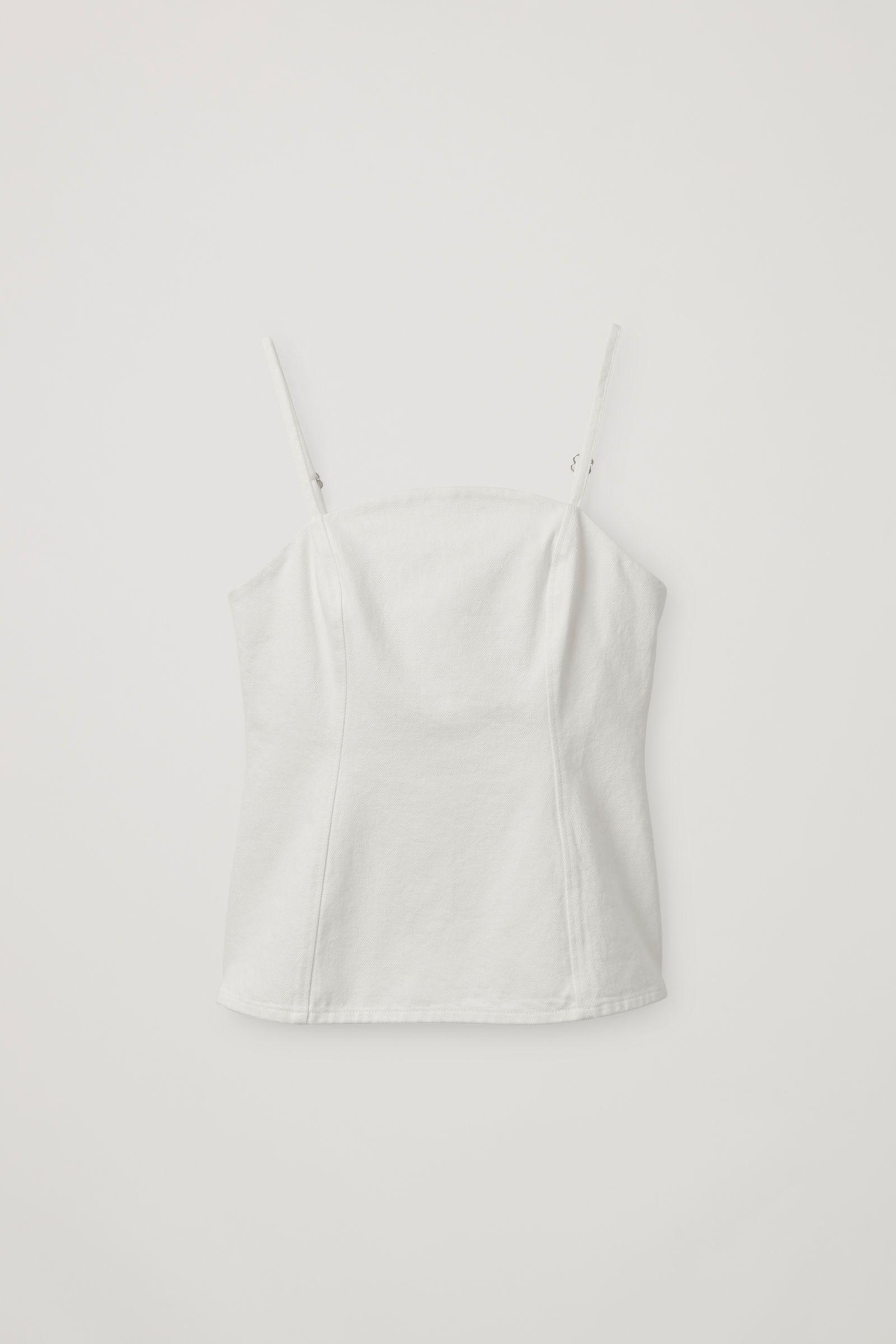 COS Sleeveless Denim Top in white | endource