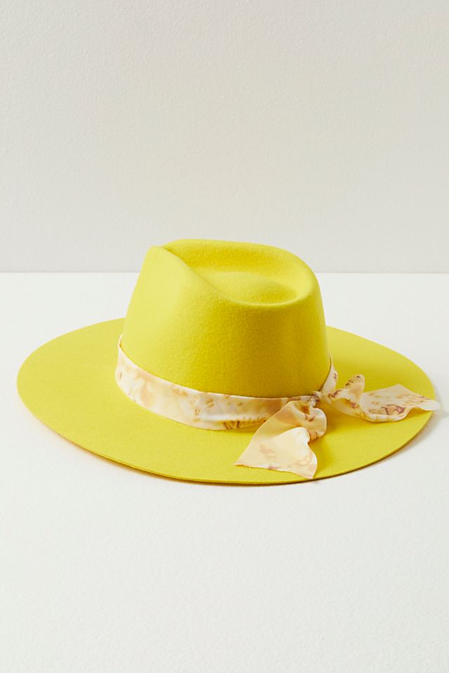 FREE PEOPLE Sun Drench Felt Hat in Yellow | Endource