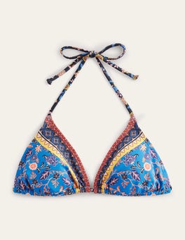 BODEN String Bikini Top in Baleine Blue, Lotus Petal | Endource