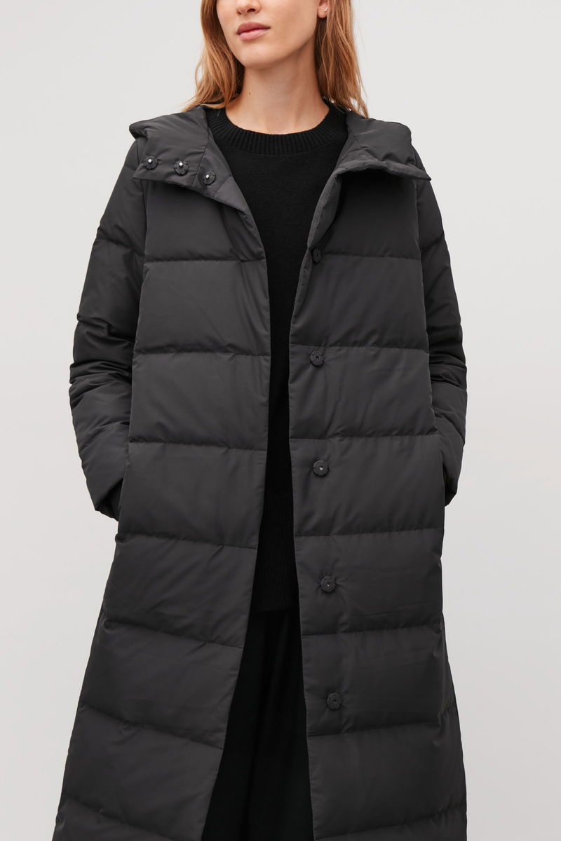 COS Hooded Long Puffer Coat | Endource