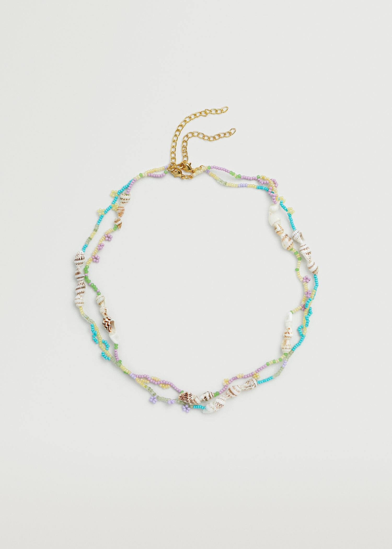 MANGO Shells Bead Necklace in Gold | endource