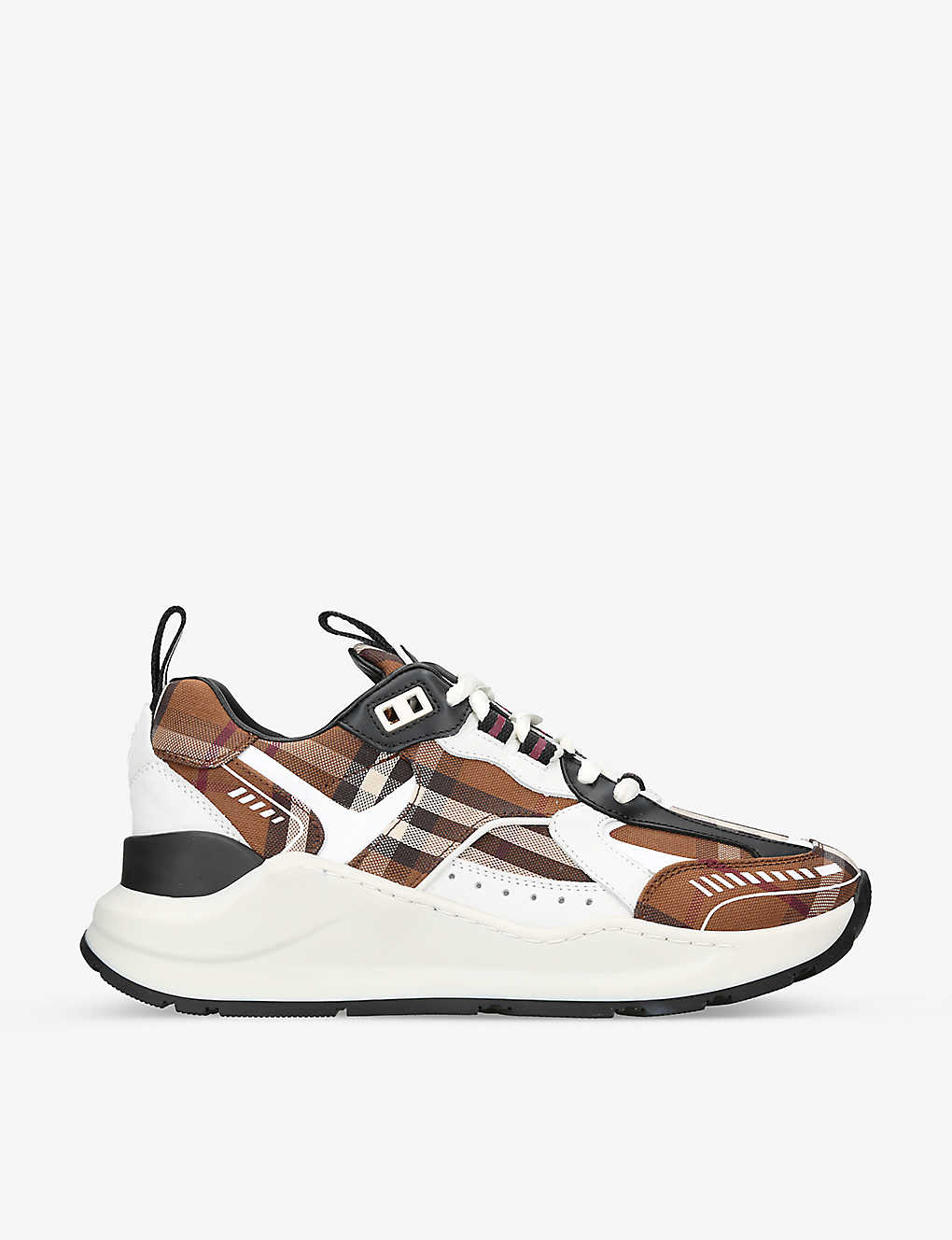 BURBERRY Sean Check-Print Suede Trainers in BROWN/OTH | endource