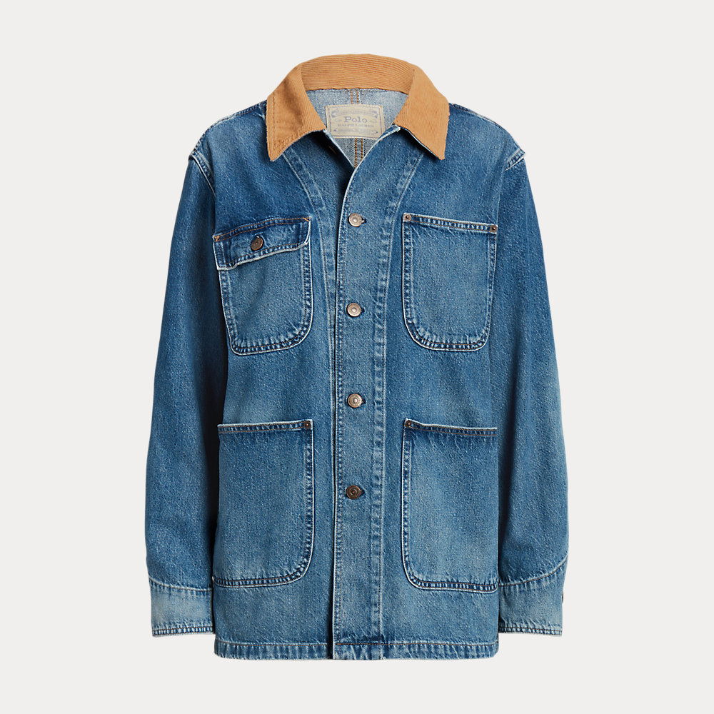 POLO RALPH LAUREN Corduroy-Collar Denim Chore Jacket in Multi | endource