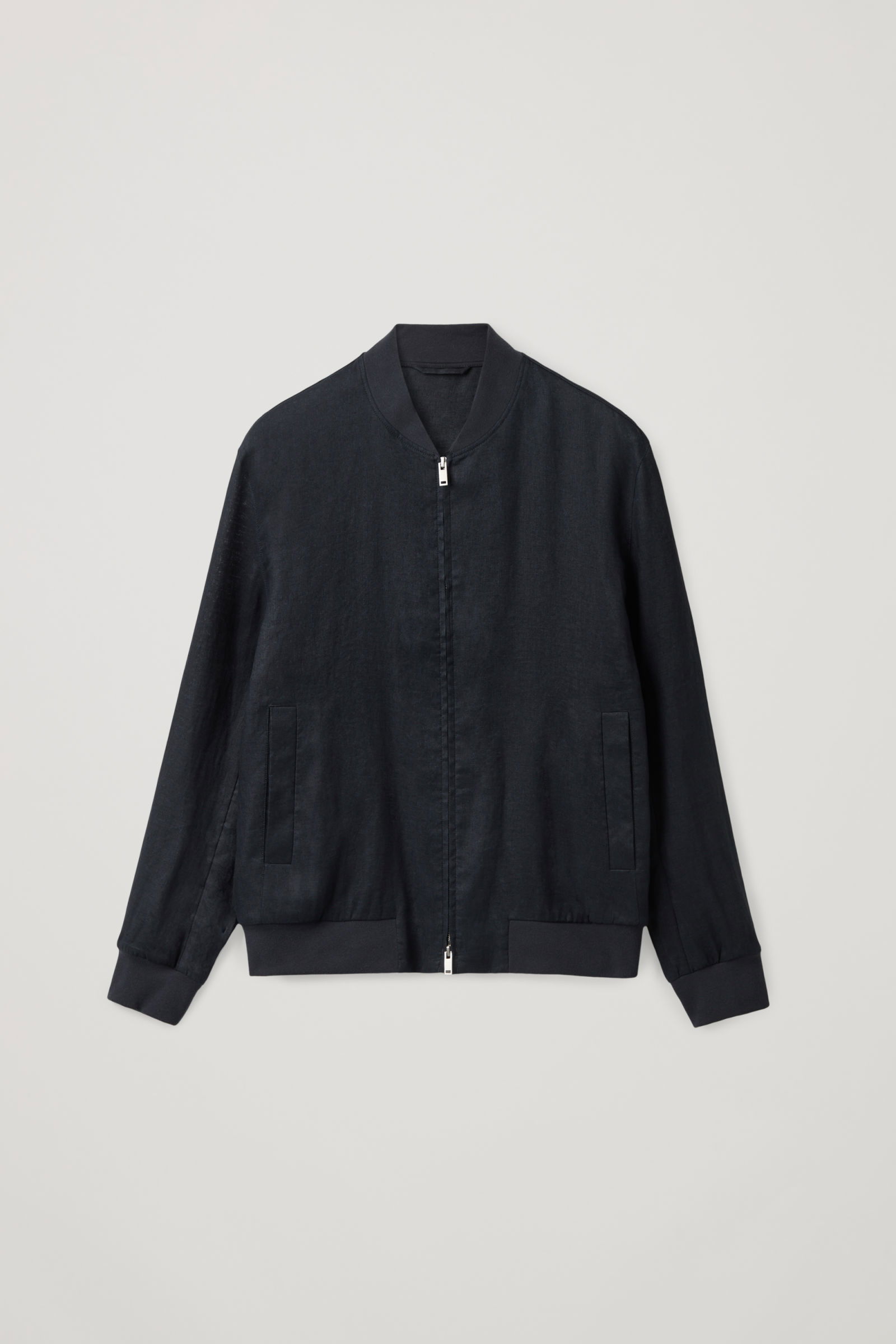 COS Hemp Bomber Jacket in Dark navy | endource