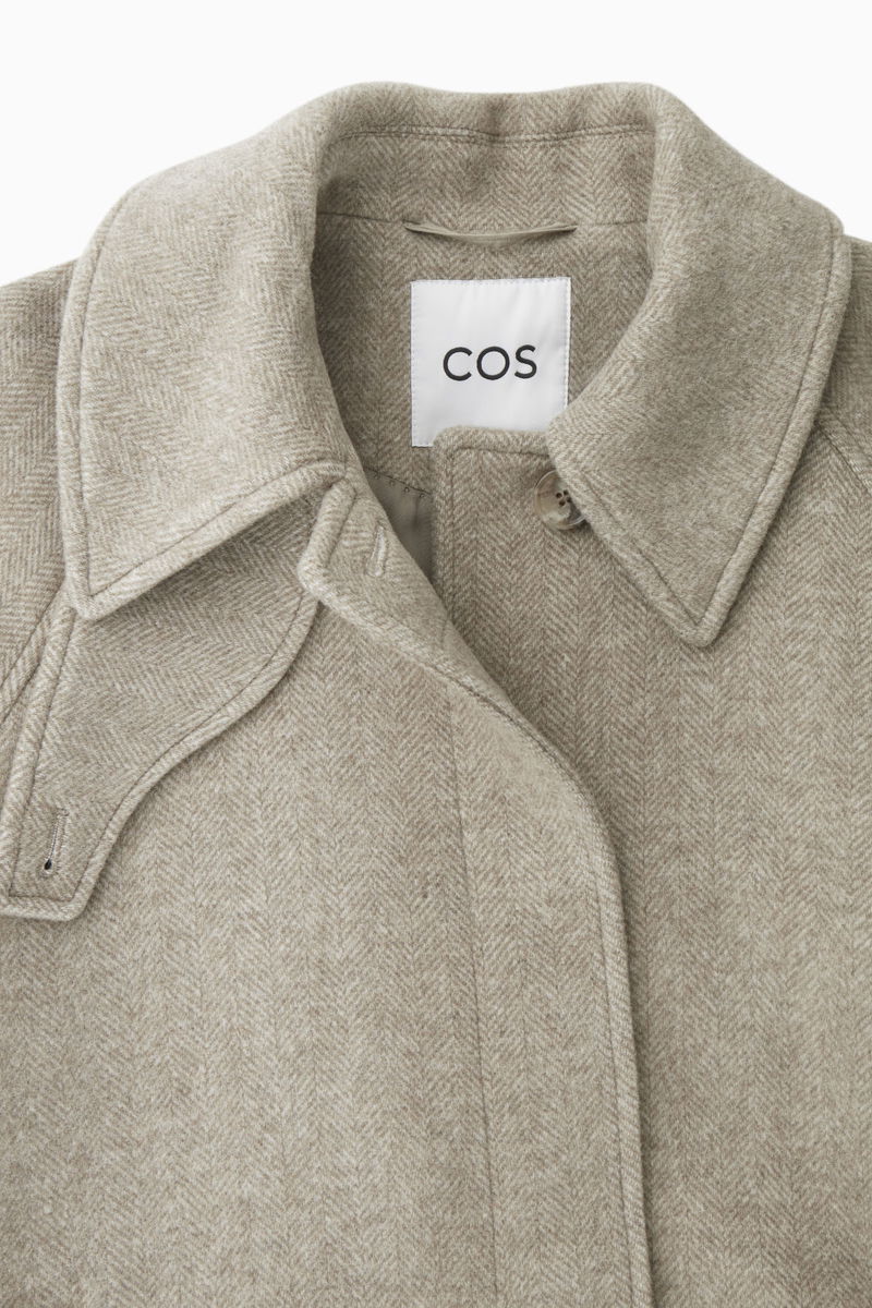 COS Oversized Rounded Wool Coat in BEIGE MÉLANGE | endource