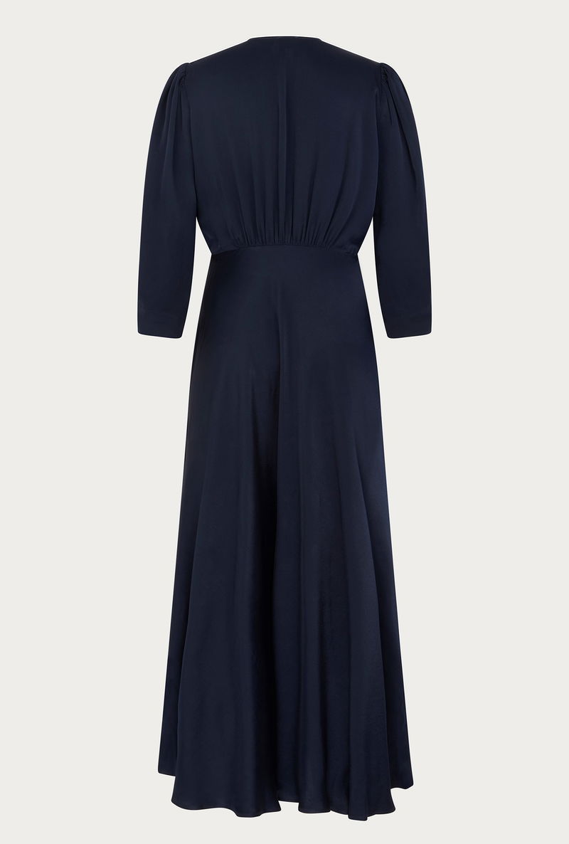 GHOST Madison Satin Midi Dress | Endource