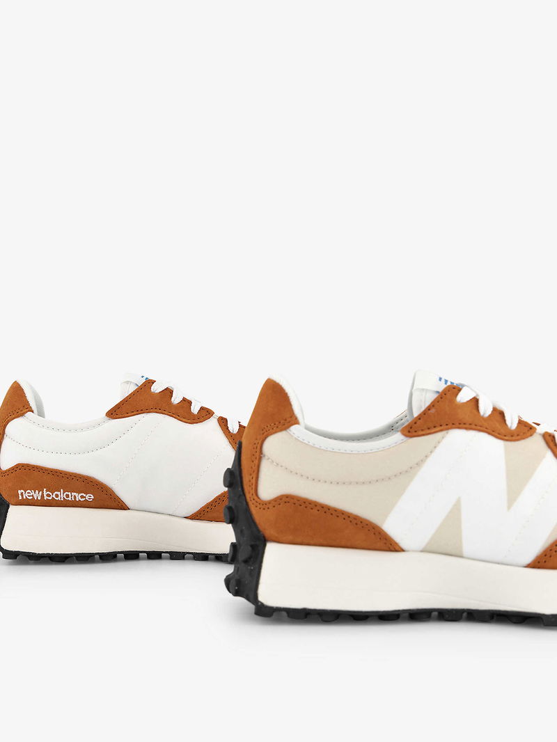 NEW BALANCE 327 Logo-Embroidered Suede And Woven Low-Top Trainers in ...