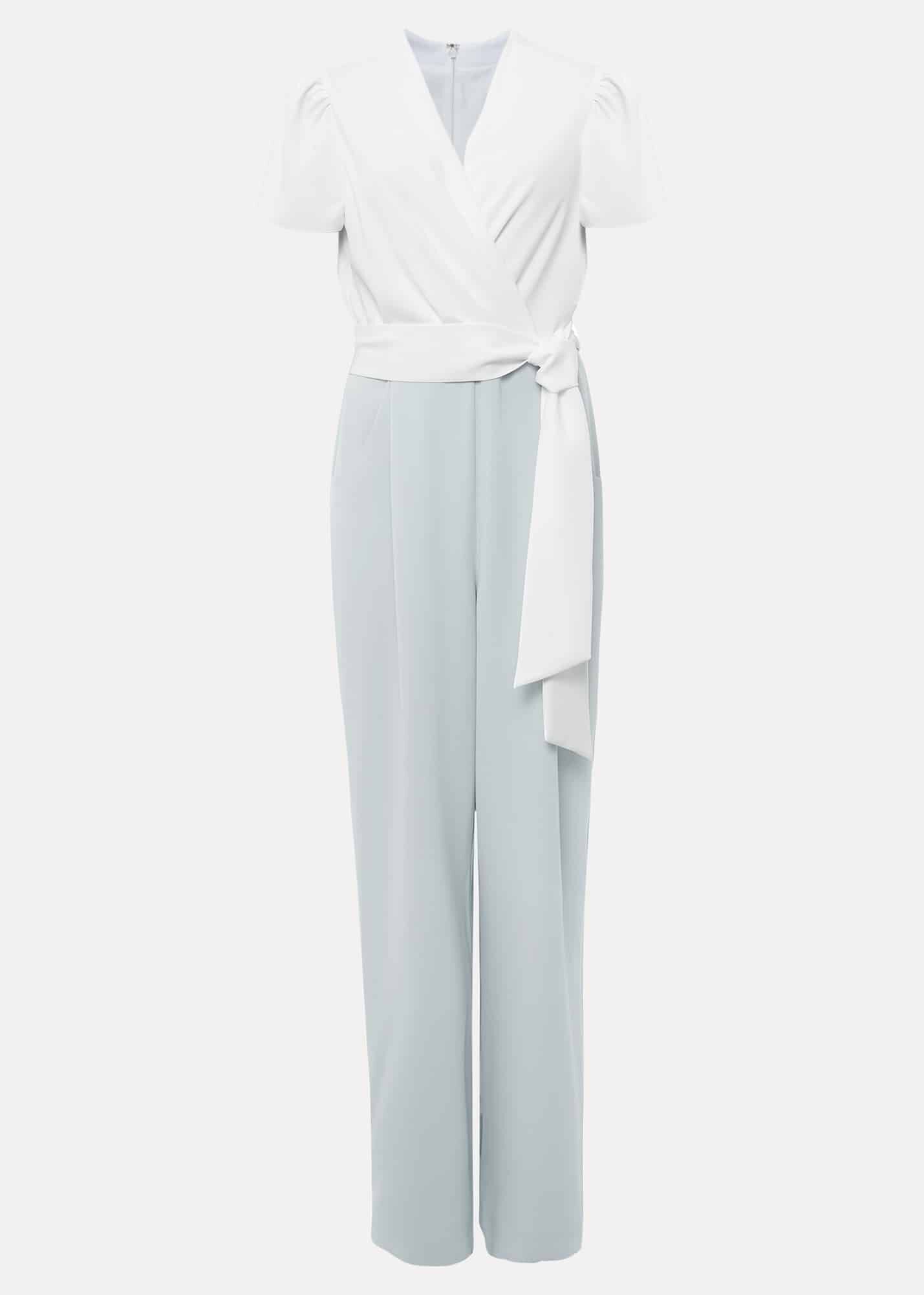 PHASE EIGHT Eloise Wide Leg Jumpsuit in Eau De Nil/Ivory | Endource