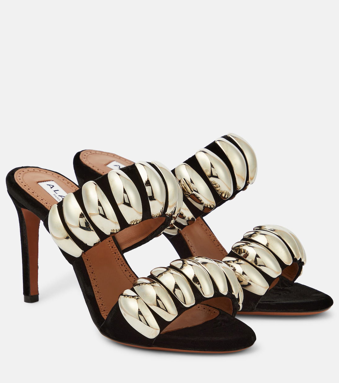 Alaïa Tribale Embellished Suede Mules | endource