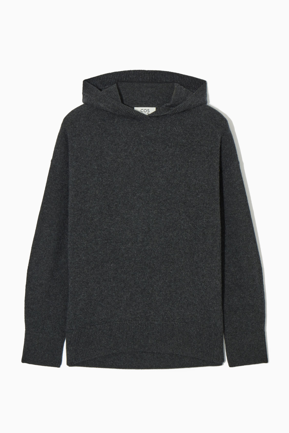 COS Pure Cashmere Hoodie in DARK-GREY MÉLANGE | Endource