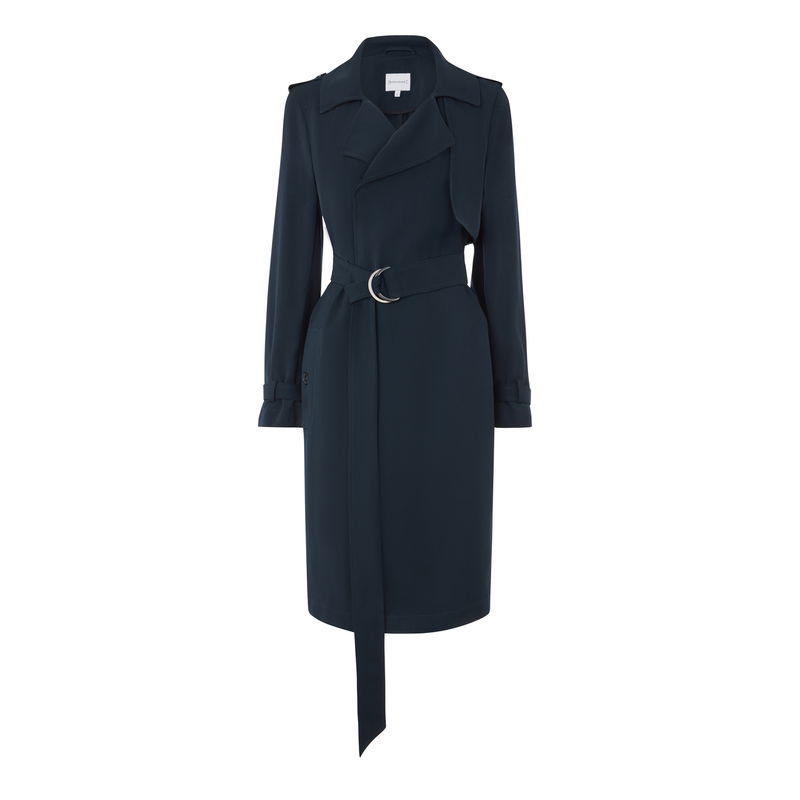 WAREHOUSE Duster Coat in Navy | endource