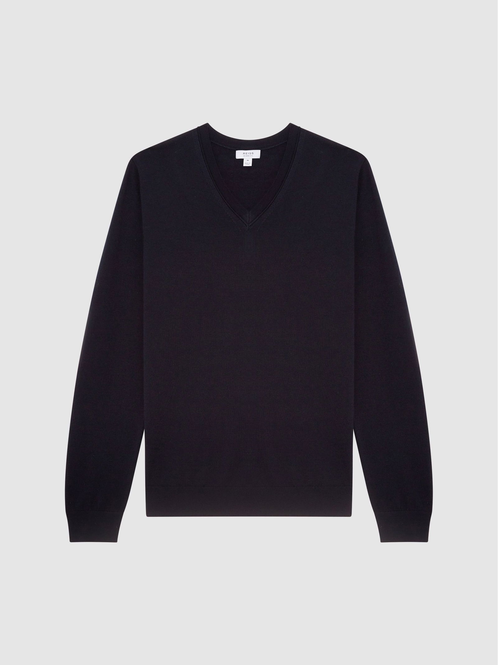 REISS Earl Merino Wool Jumper in Navy | endource