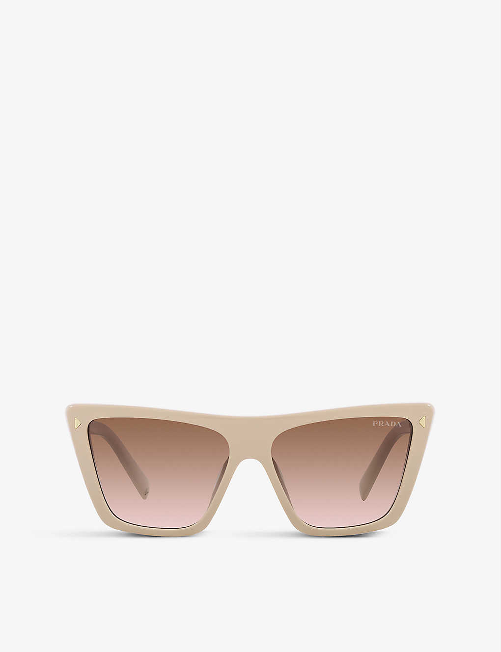 PRADA Branded-Arm Butterfly-Frame Sunglasses in TAN | endource