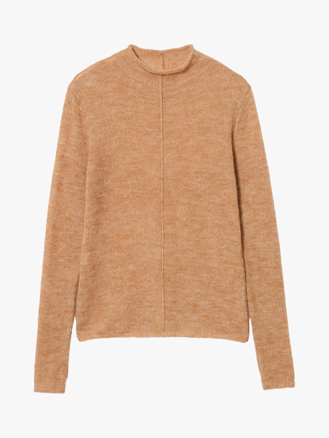 MANGO Colby High Neck Jumper in Medium Brown | endource