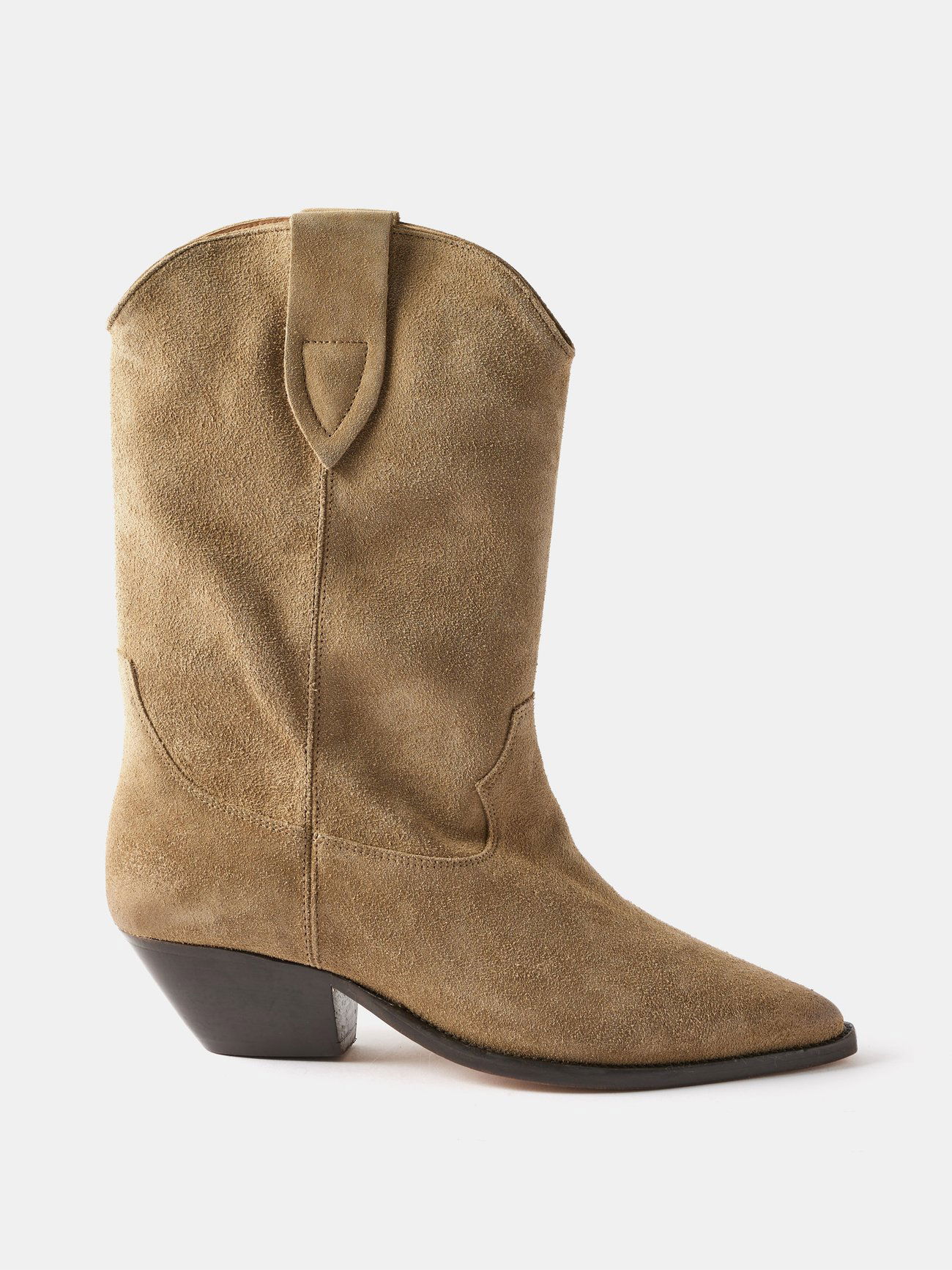 ISABEL MARANT Duerto Suede Cowboy Boots in Beige | endource