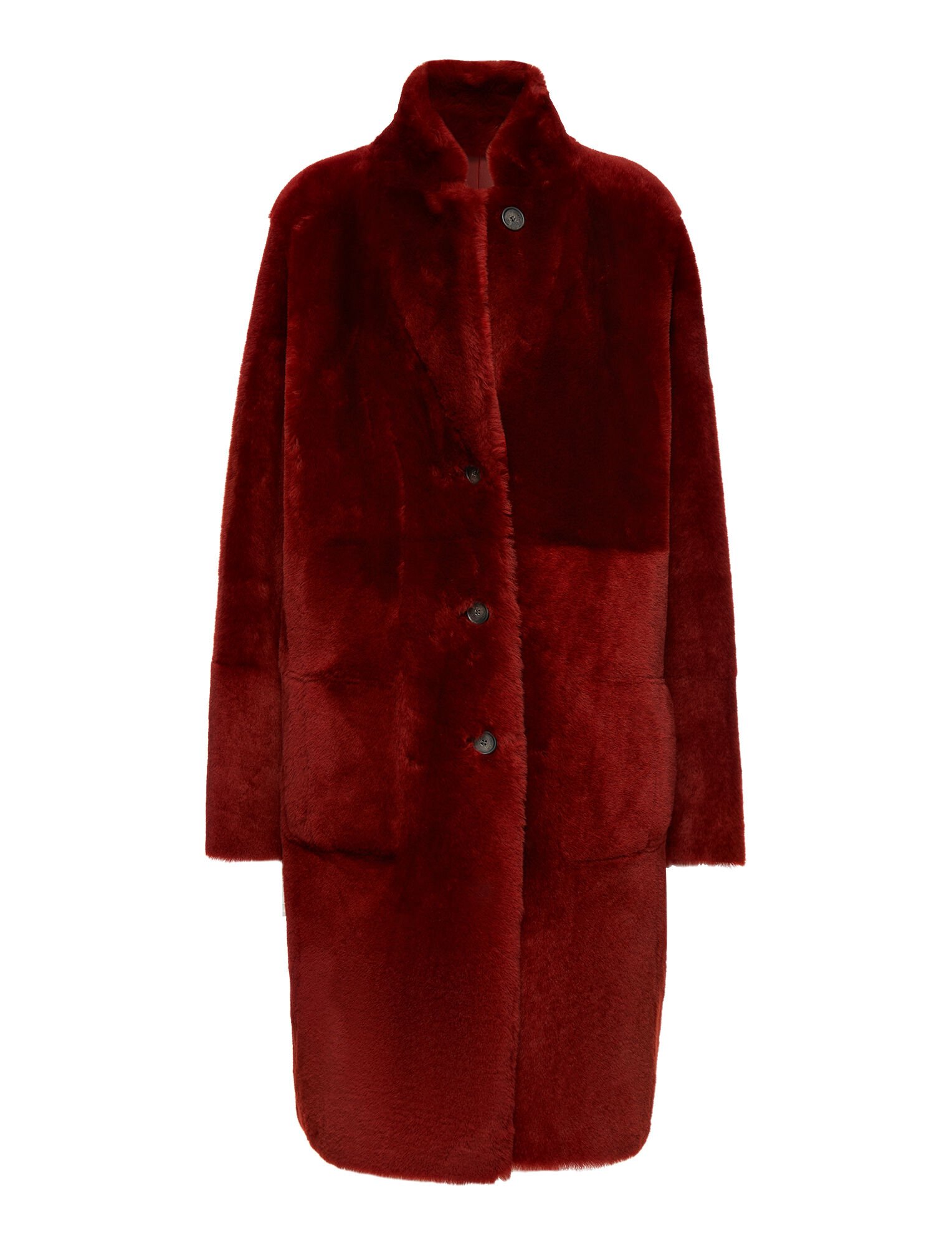 JOSEPH Sheepskin Britanny Coat in Syrah | endource