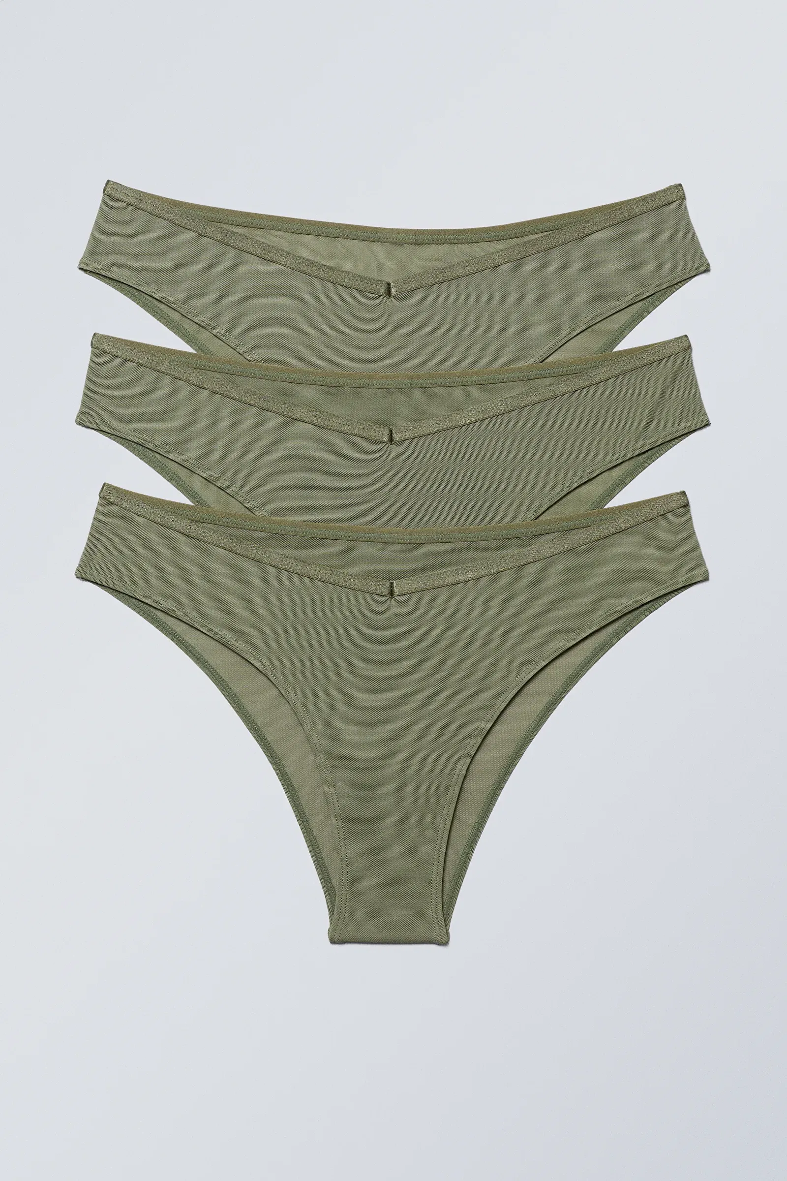 WEEKDAY 3-Pack Bonnie Brazilian Briefs in Sage | endource