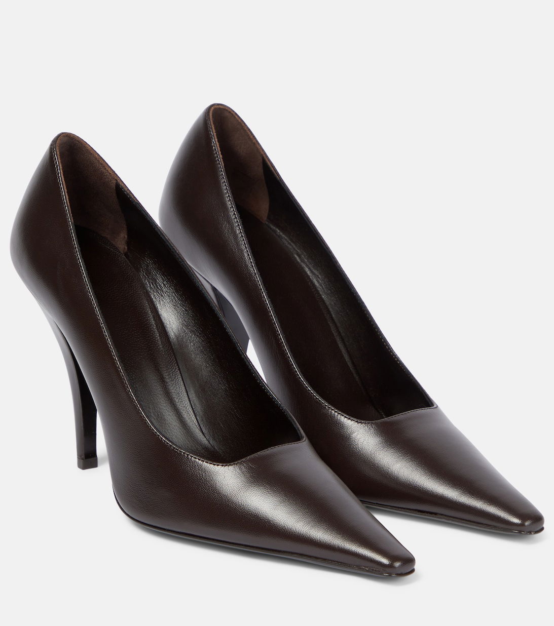 THE ROW Lana Leather Pumps in Brown | endource