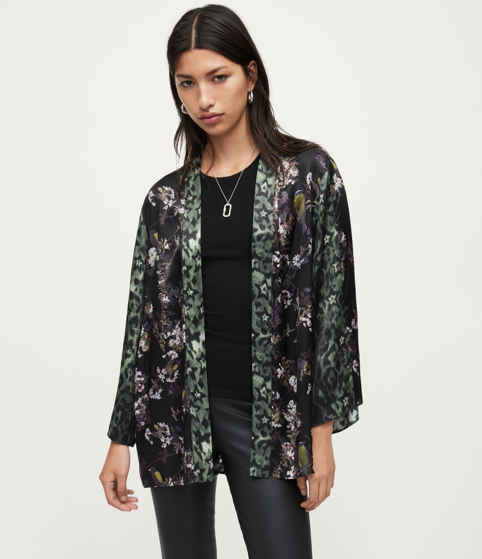 ALLSAINTS Casi Viola Silk Blend Kimono | endource