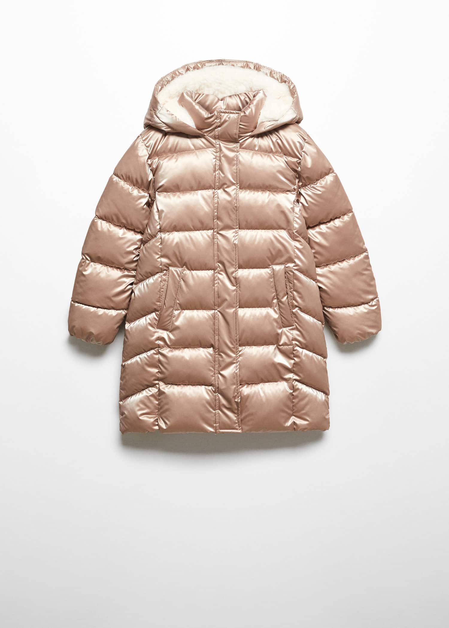 MANGO Metallic Puffer Jacket in Gold | endource