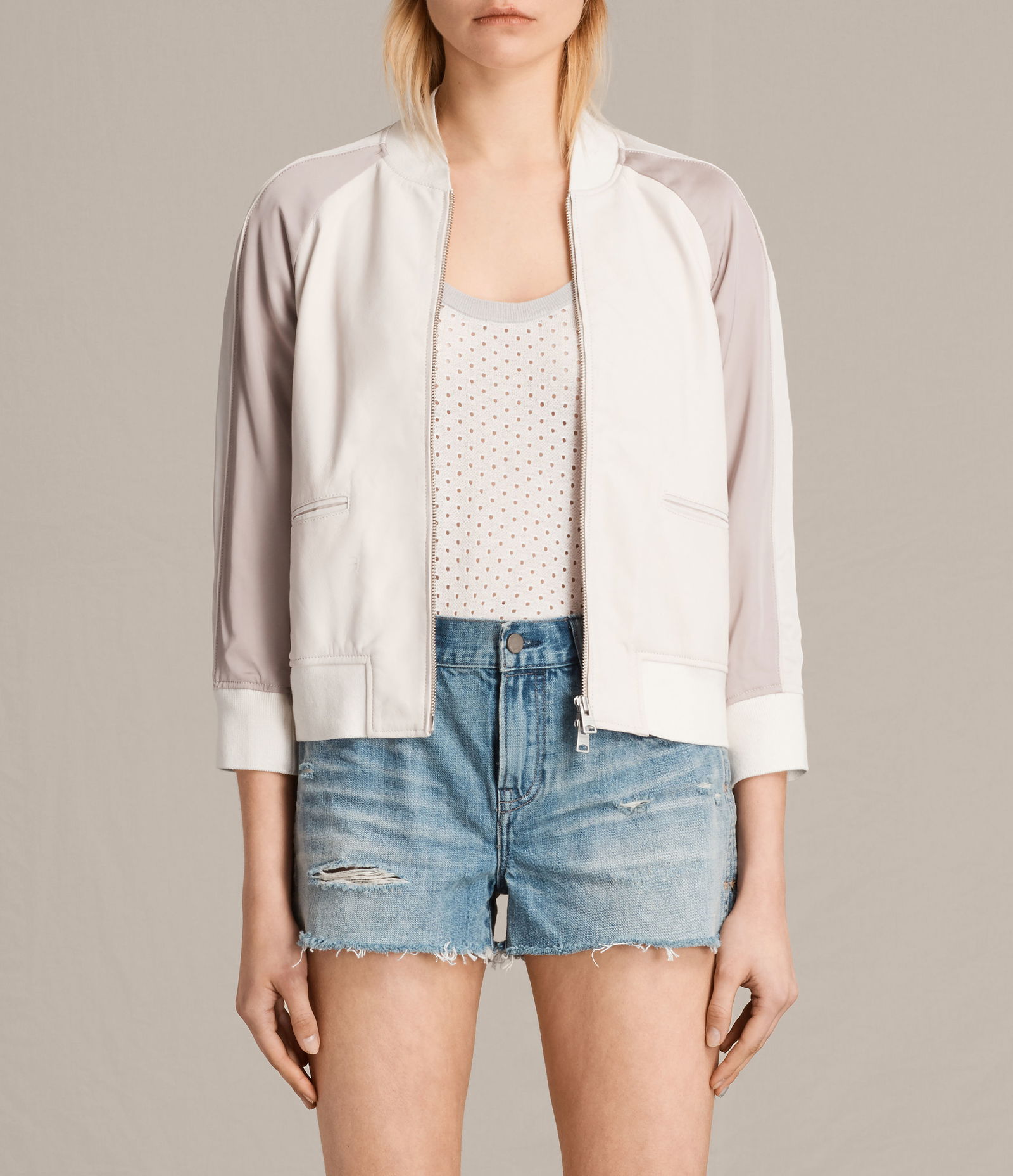 ALLSAINTS Varley Leather Bomber Jacket | endource