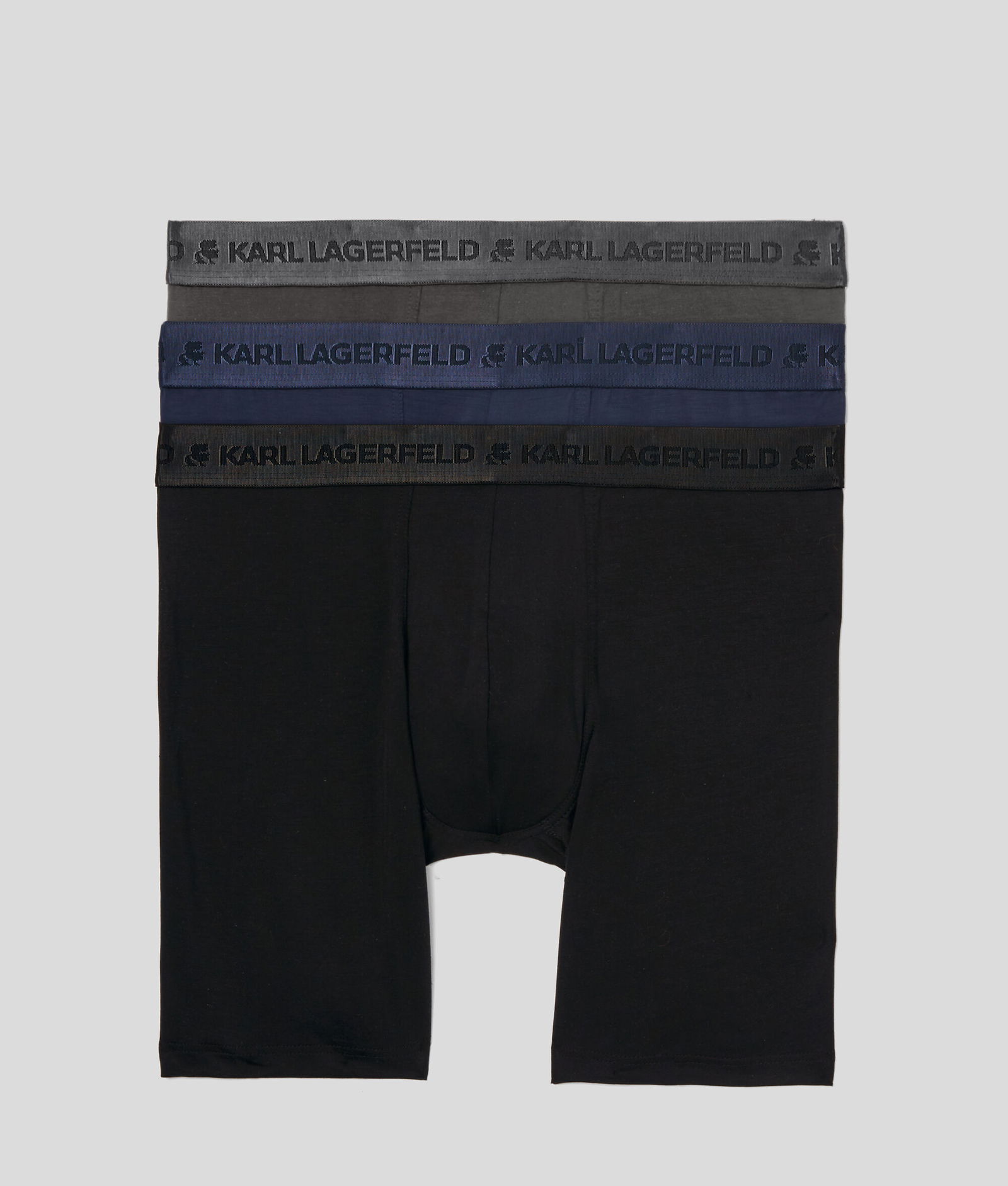 KARL LAGERFELD Premium Karl Logo Boxers – 3 Pack in Black/Navy/Grey ...