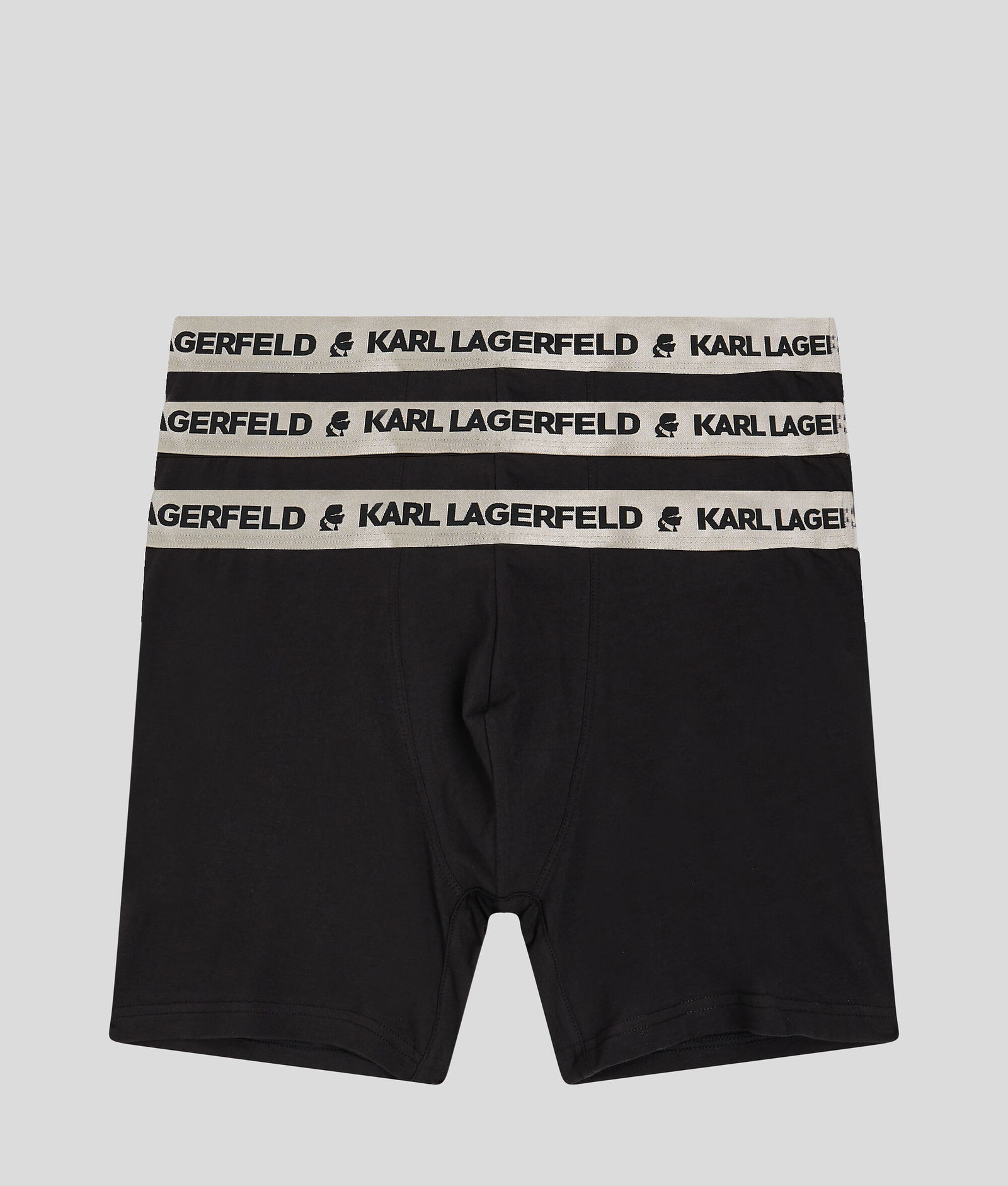 KARL LAGERFELD Metallic Logo Boxers – 3 Pack in Silver/Black | endource