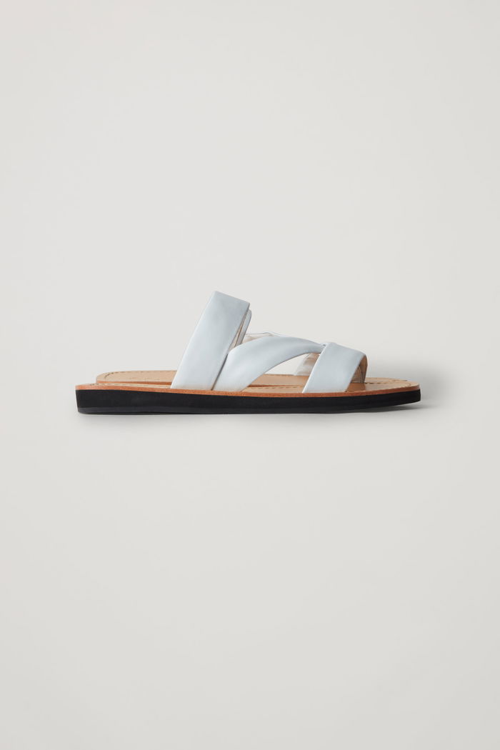 COS Leather Strap Sandals in White / Beige | Endource