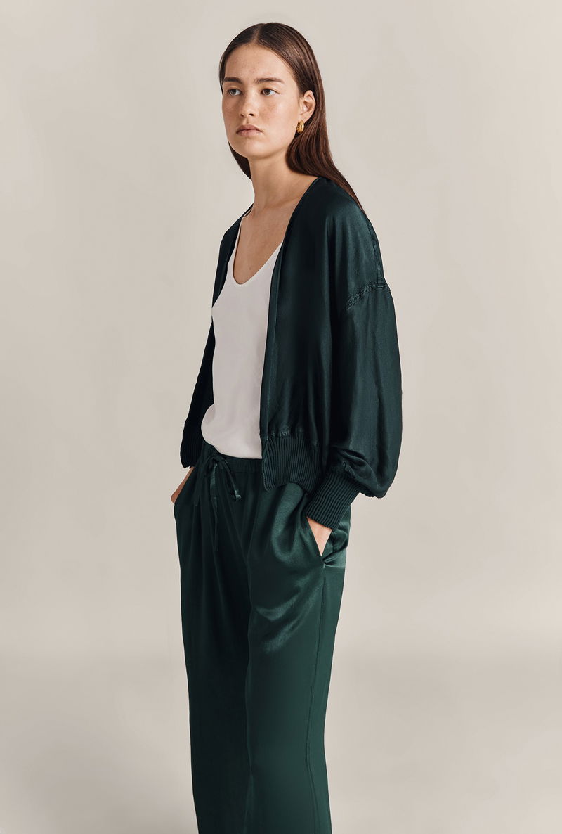 GHOST Anouk Satin Bomber Jacket | endource