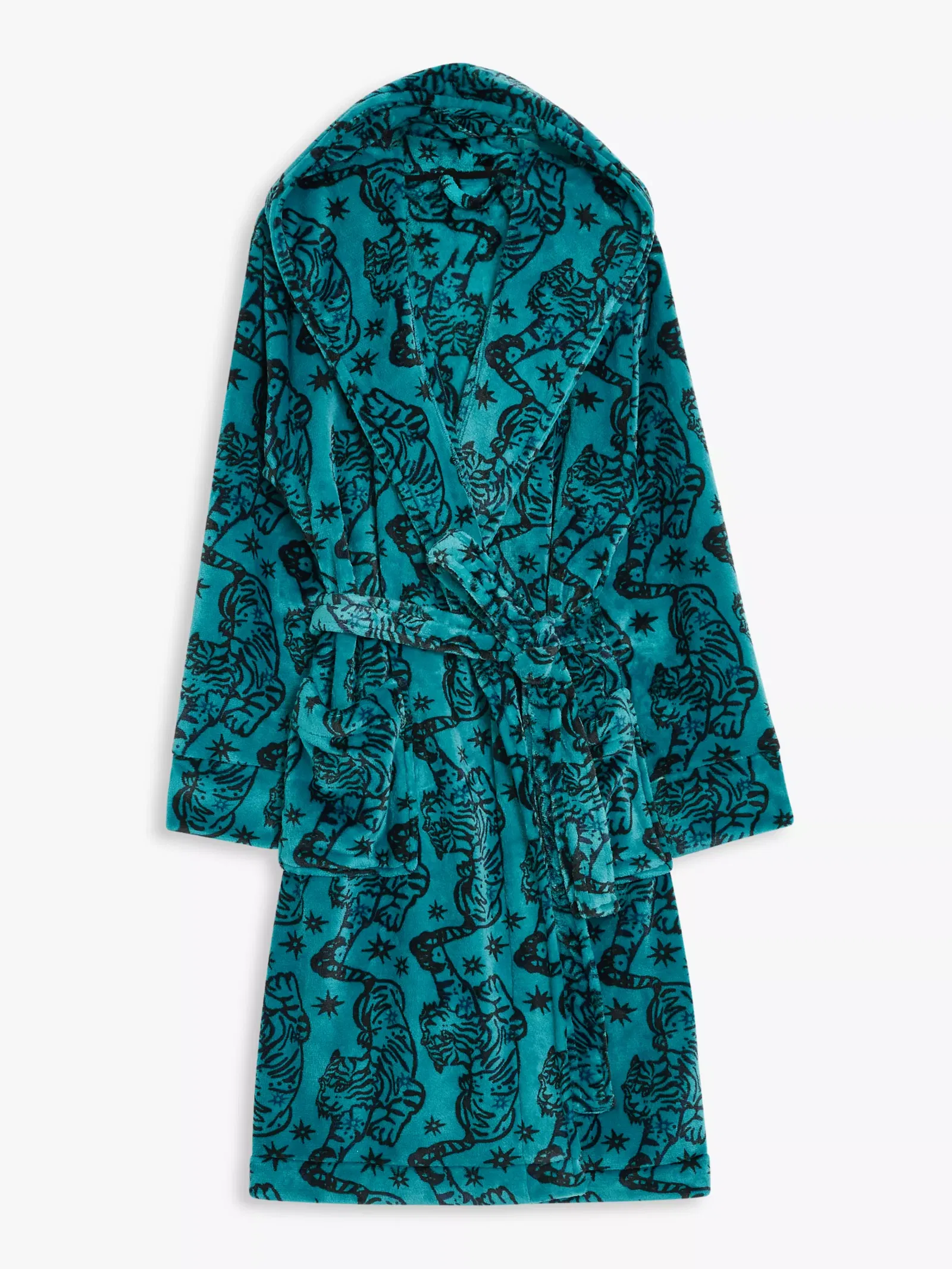 AND/OR Big Cat Print Robe in Teal | endource
