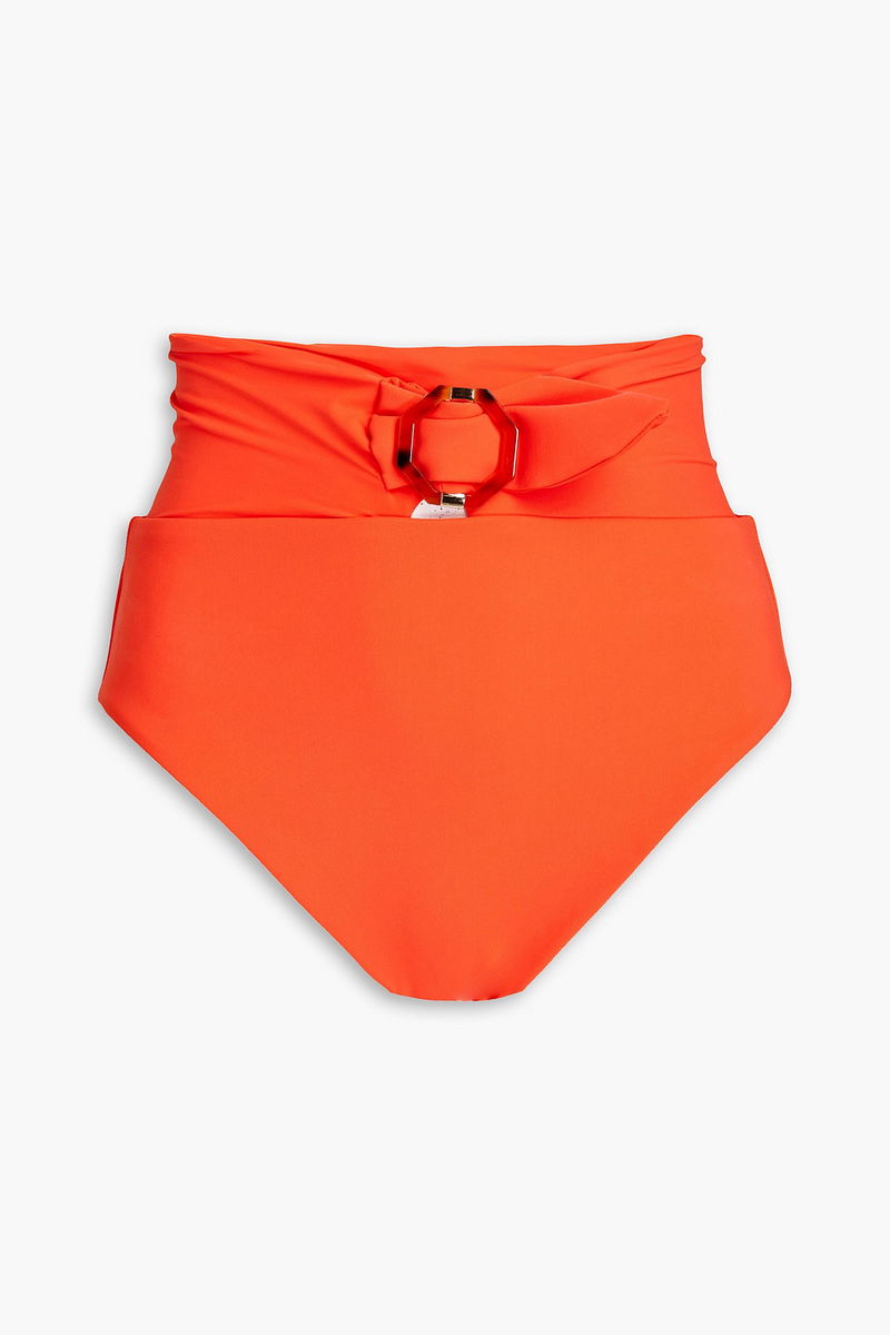 ZIMMERMANN Buckled High-Rise Bikini Briefs in Orange | Endource