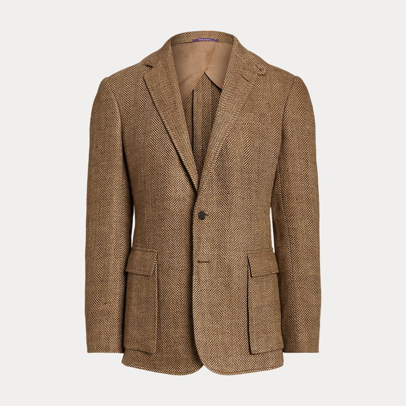 RALPH LAUREN PURPLE LABEL Kent Hand-Tailored Herringbone Jacket in Multi | endource