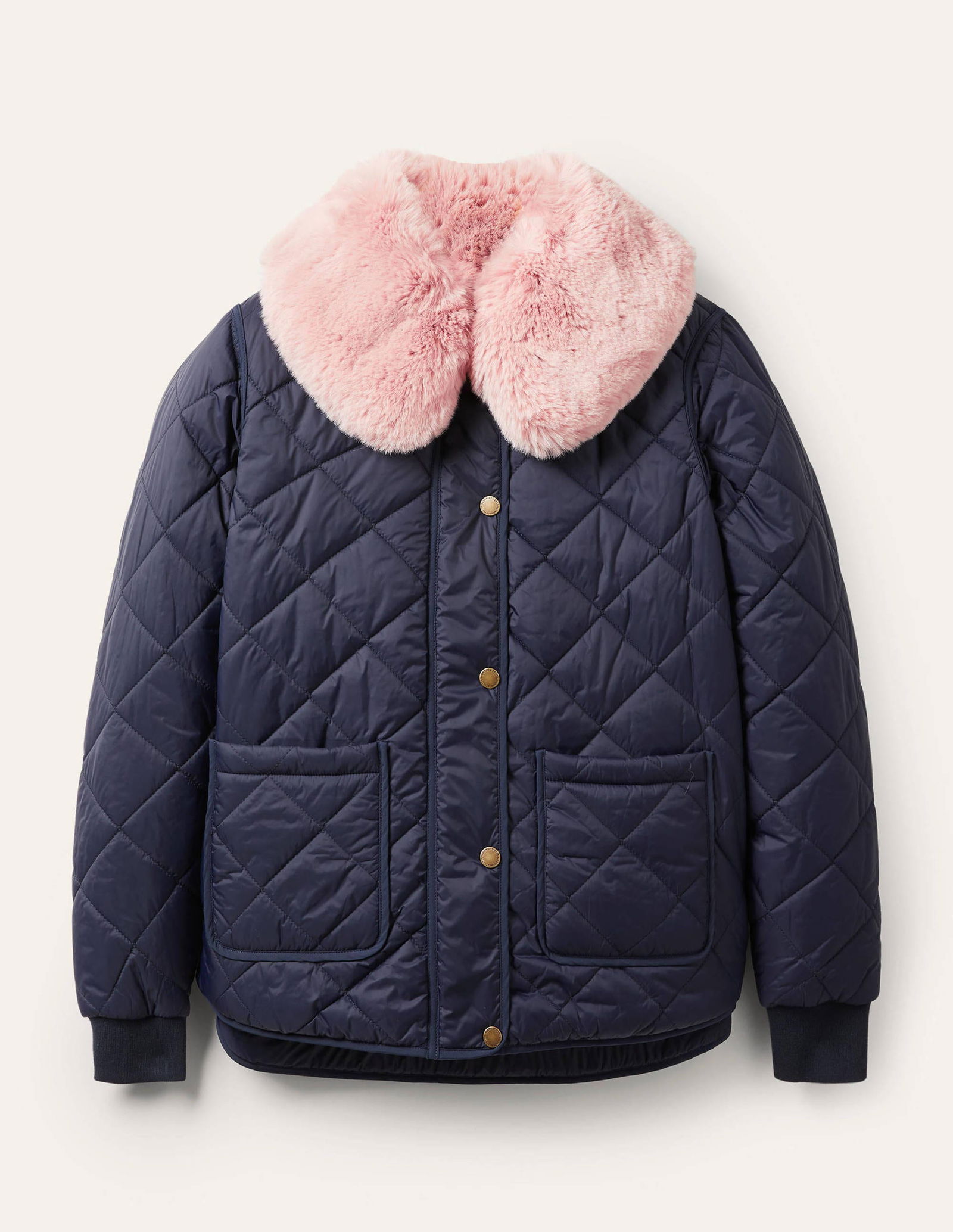 BODEN Hollie Quilted Jacket in Navy | Endource