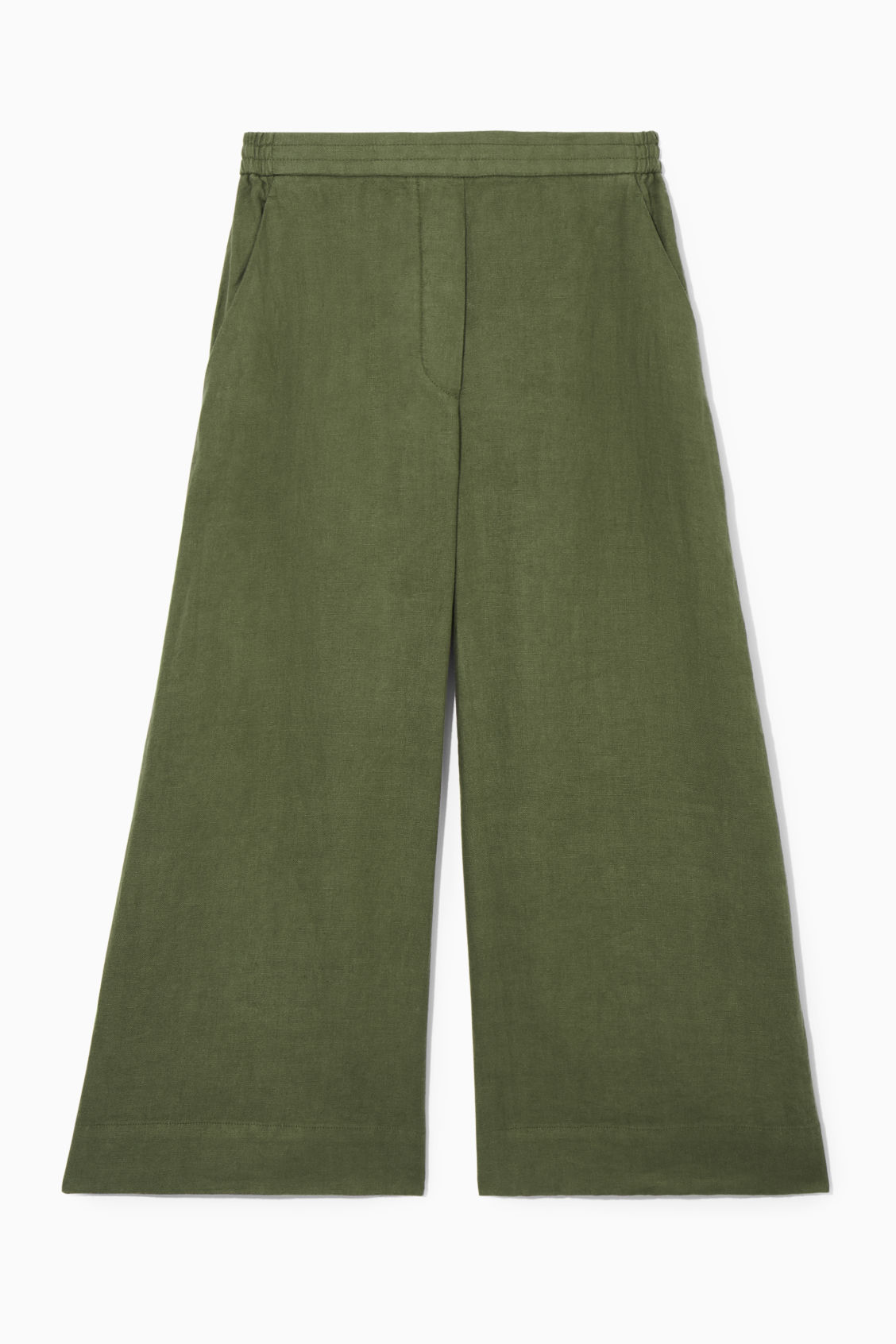 COS High-Waisted Linen Culottes in DARK GREEN | endource