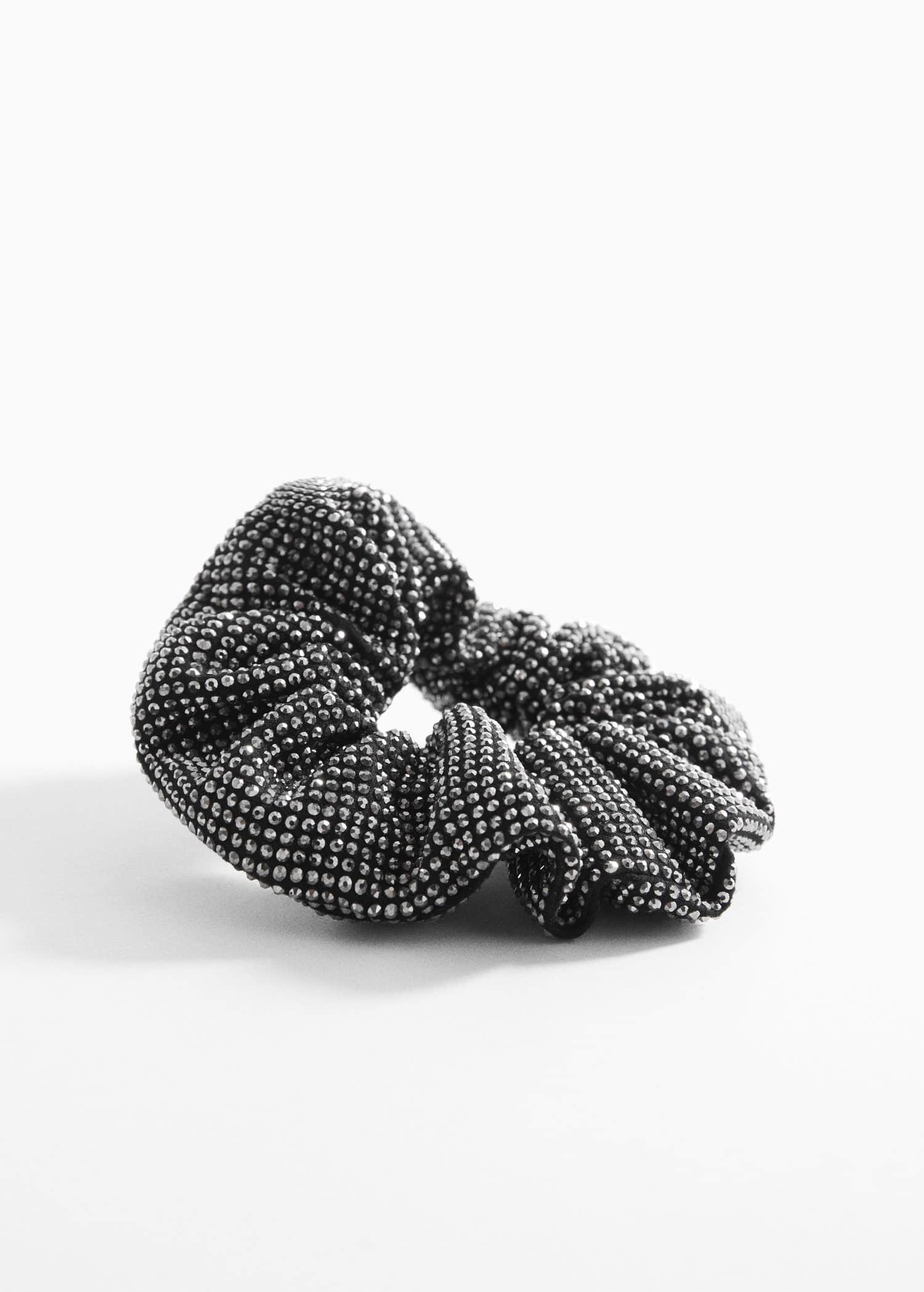 MANGO Scrunchie With Beads in Black | endource