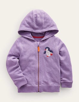 BODEN Logo Superstitch Hoodie in Aster Purple | endource