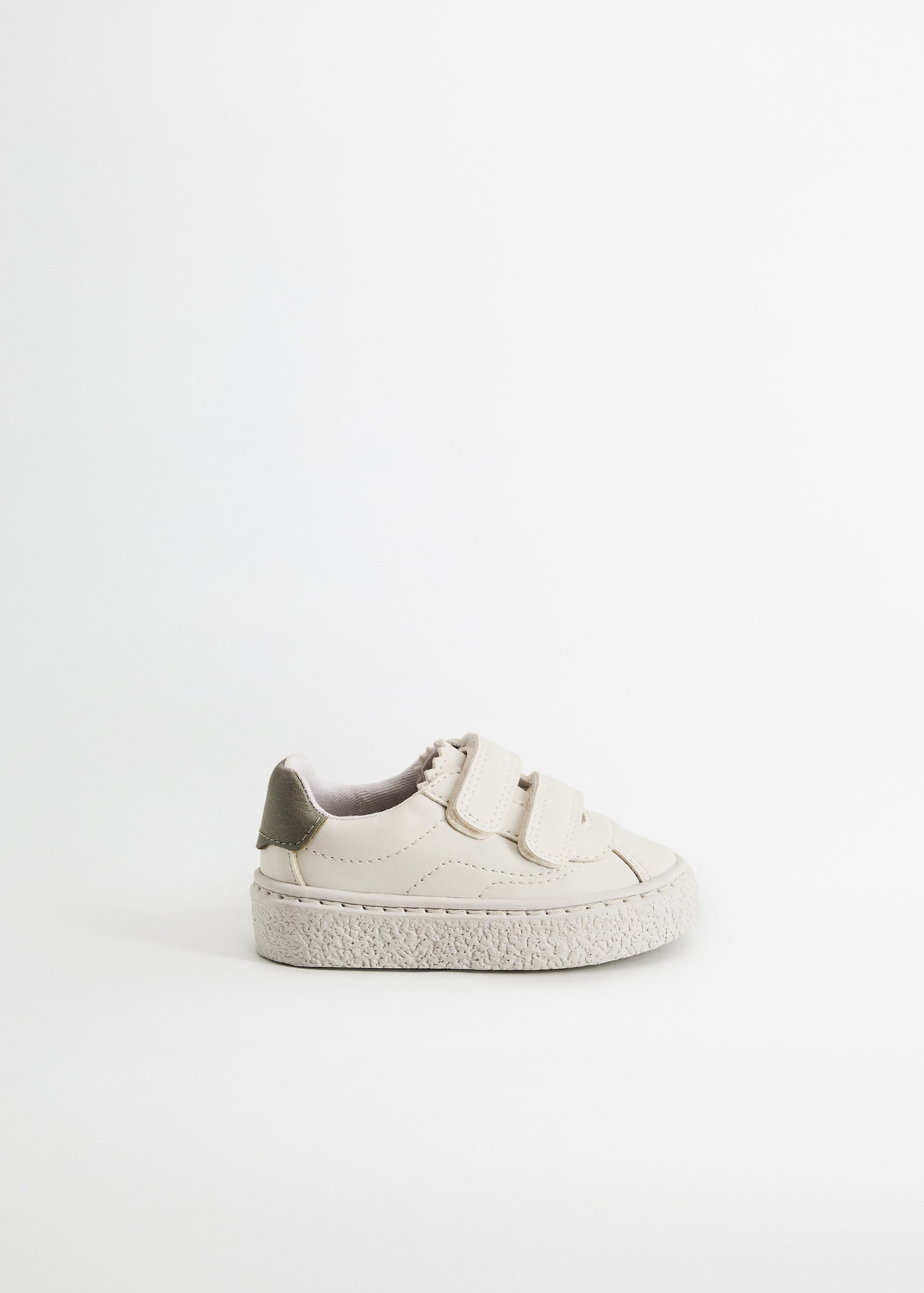 MANGO Velcro Fastening Mixed Sneakers in White | Endource
