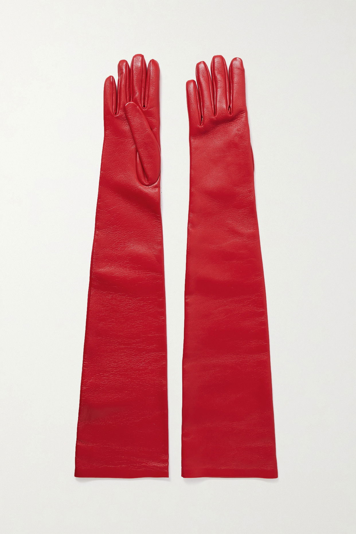 THE ROW Simon Leather Gloves in Red | endource